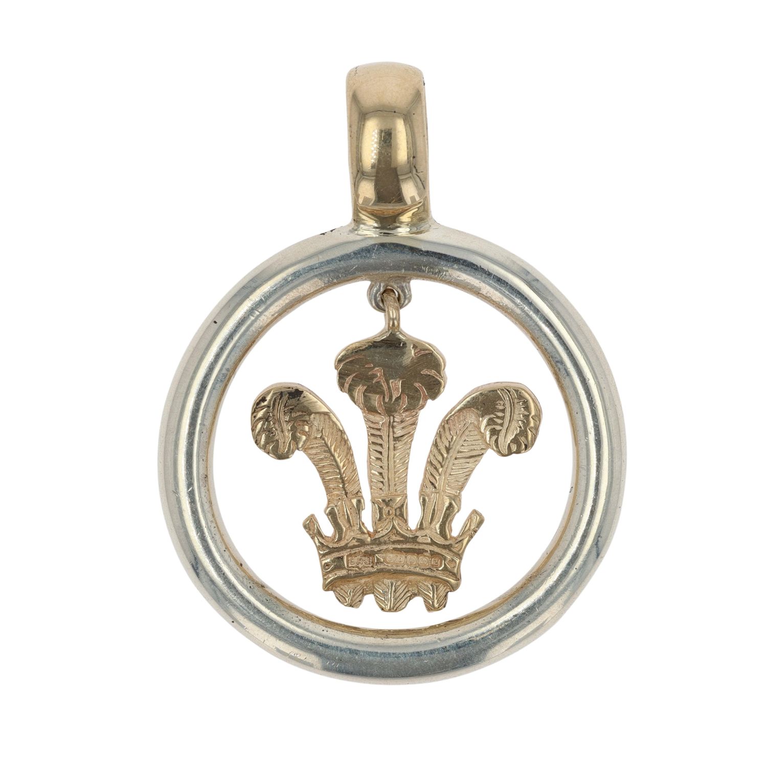 9ct Yellow and White Gold Welsh Feathers Pendant RAMS702347567010 ...