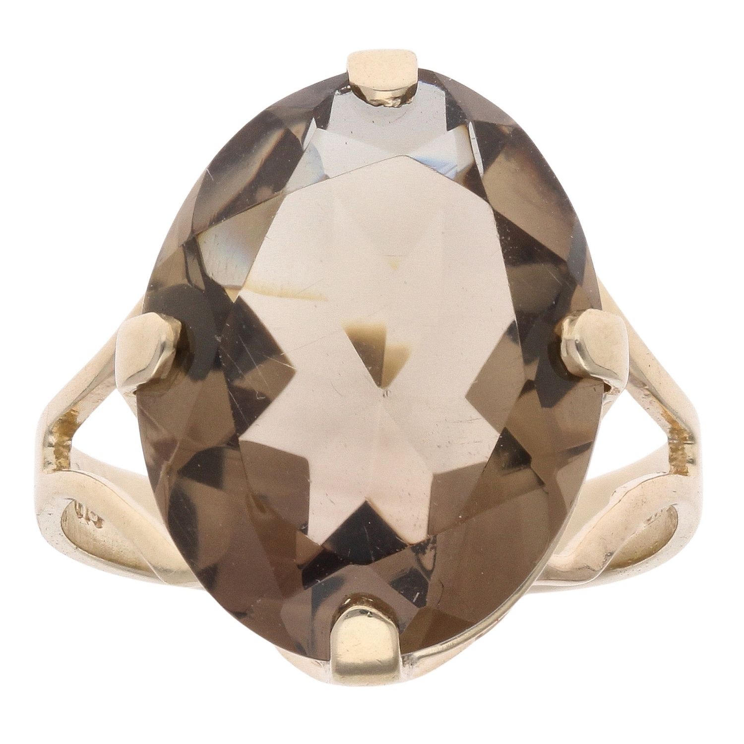 9ct Yellow Gold Smoky Quartz Solitaire Ring RAMS220100952002 | Ramsdens ...