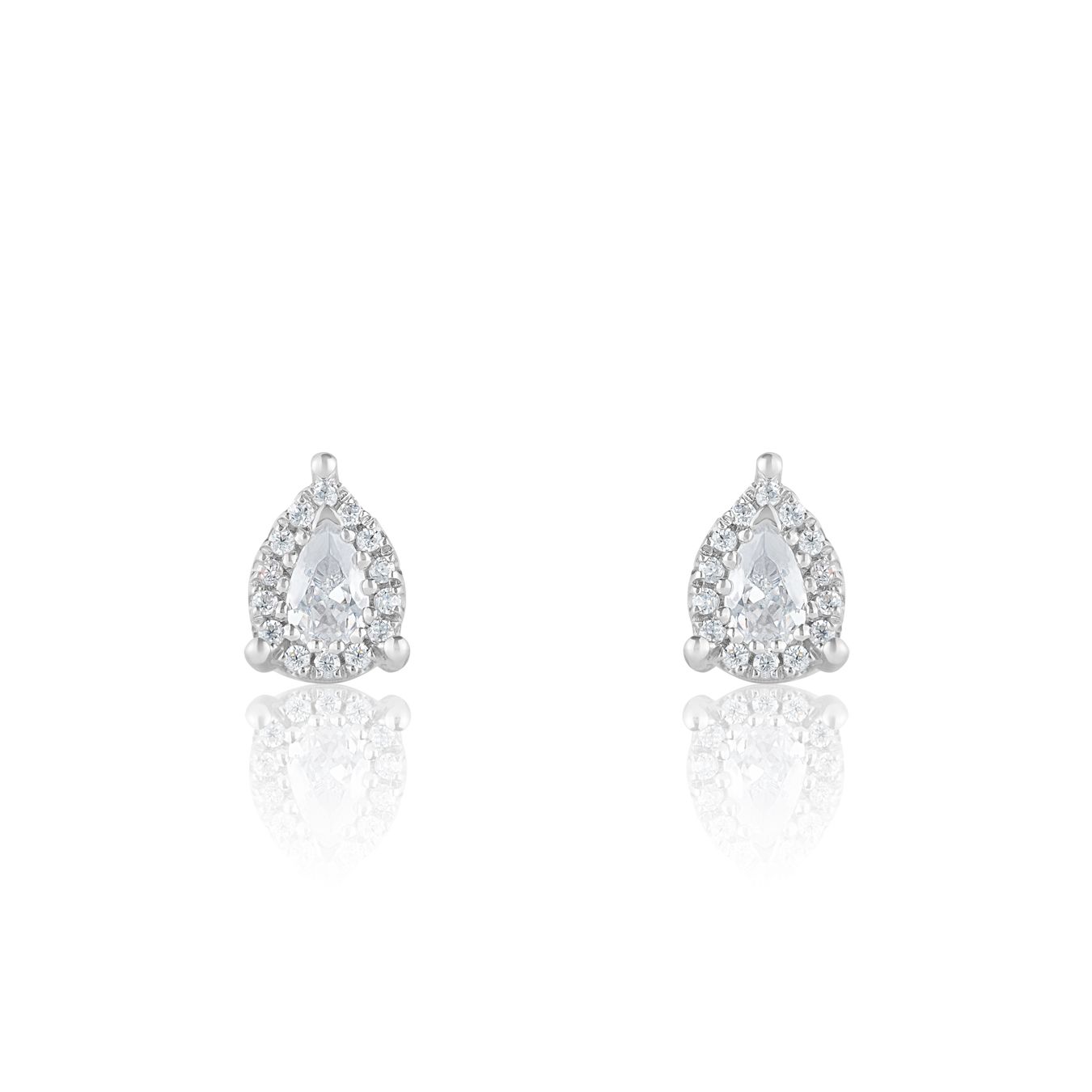 9ct White Gold Diamond Pear Shaped Studs 0.20ct Lab Grown RAMSE6828-LGD ...
