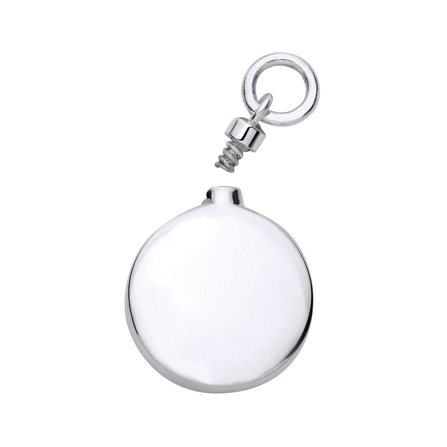 Sterling Silver Round Perfume Bottle Ashes Holder Urn Pendant RAMSS6065 ...