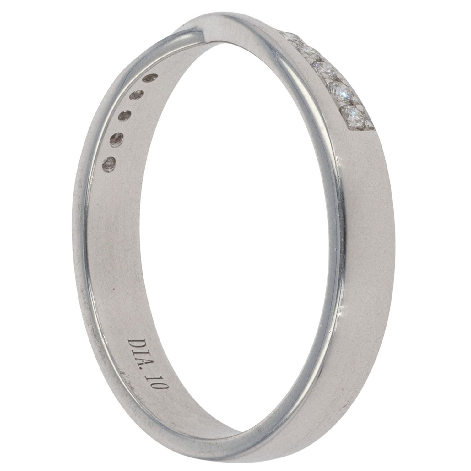 9ct White Gold 0.10ct Diamond Crossover Ring RAMS556358038011 ...