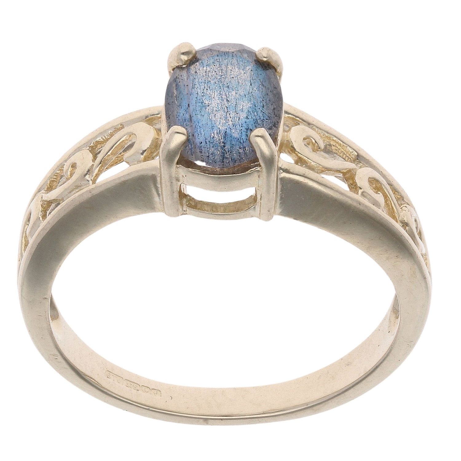 9ct Yellow Gold Labradorite Single Stone Ring RAMS713339756025 ...