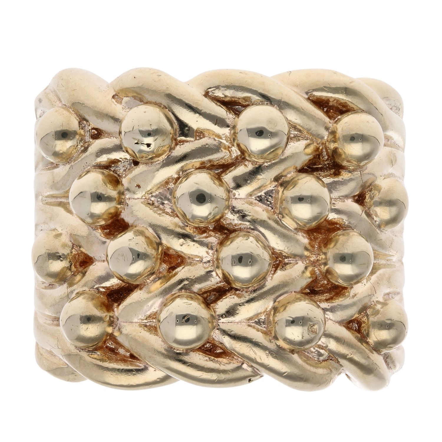 9ct Yellow Gold Four Row Keeper Ring RAMS660346900013 | Ramsdens Jewellery