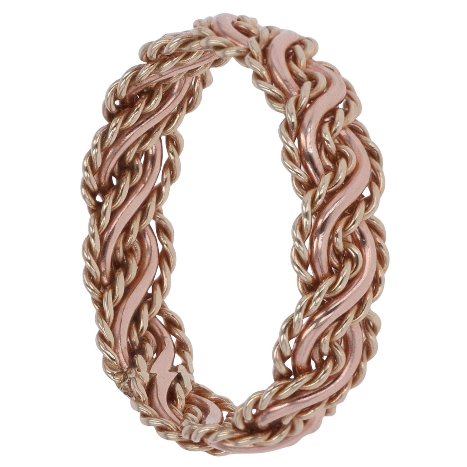 9ct Yellow and Rose Gold Clogau Rope Twist Ring RAMS685366893033 ...