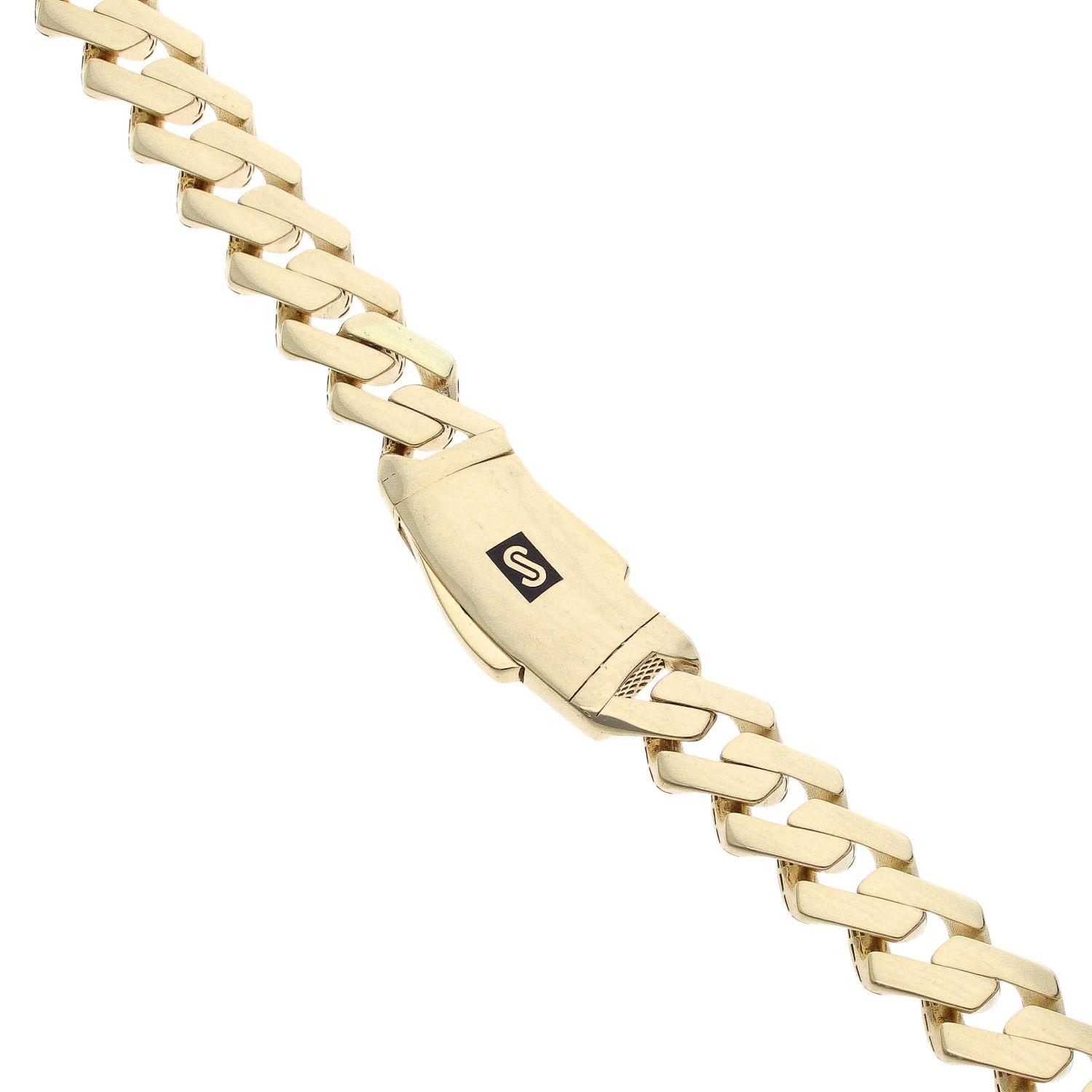 14ct Yellow Gold Monaco Curb Edge Plain Lock Chain 24" RAMS3830002629 ...