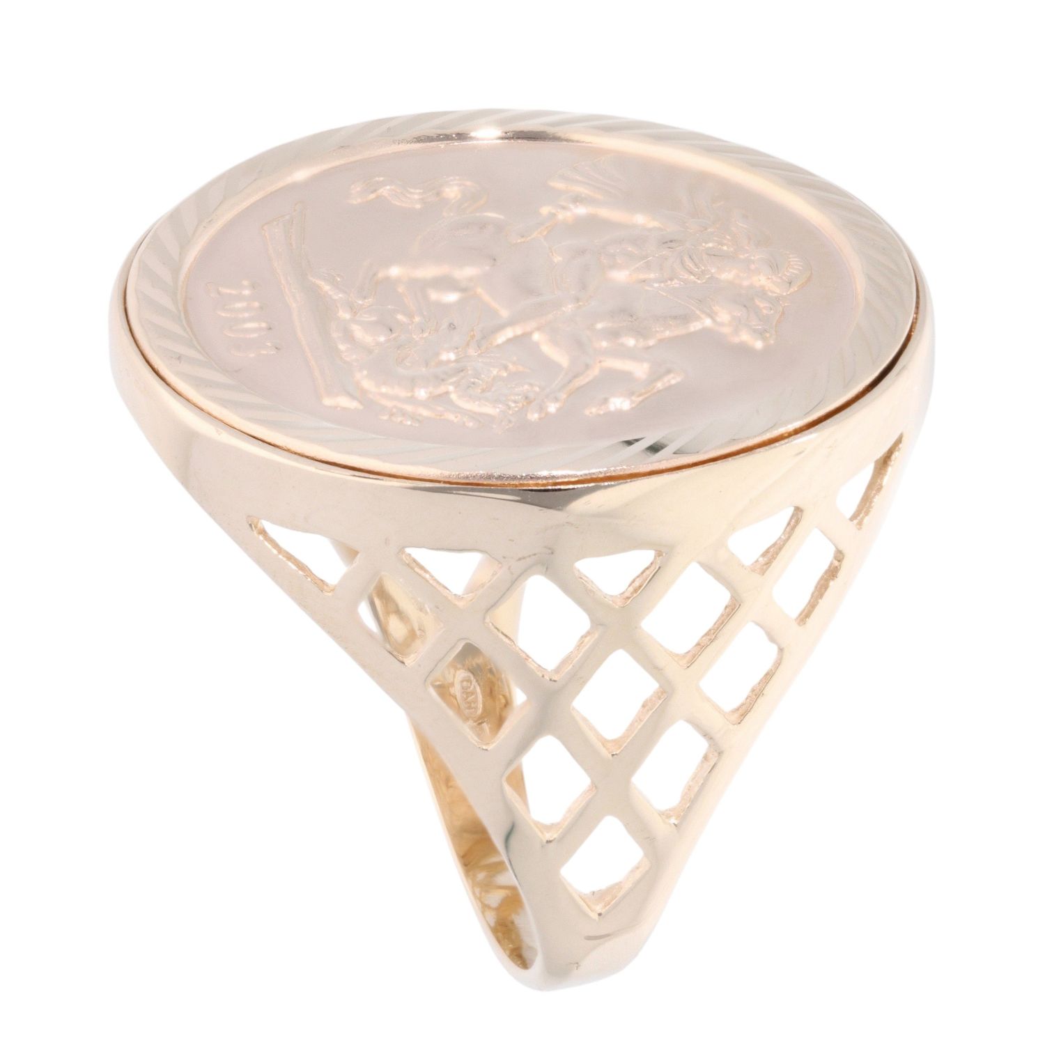 9ct Yellow Gold St George Coin Ring RAMS4430000052 | Ramsdens Jewellery