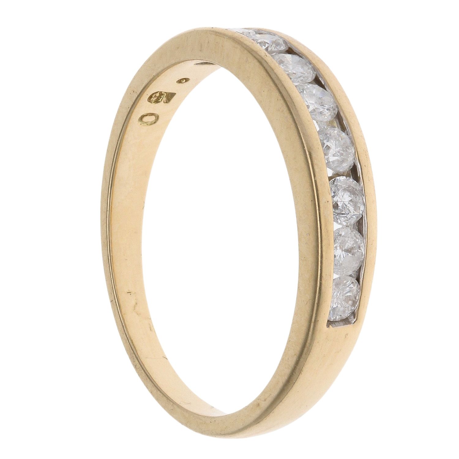 18ct Yellow Gold 0.50ct Brilliant Cut Diamond Half Eternity Ring ...