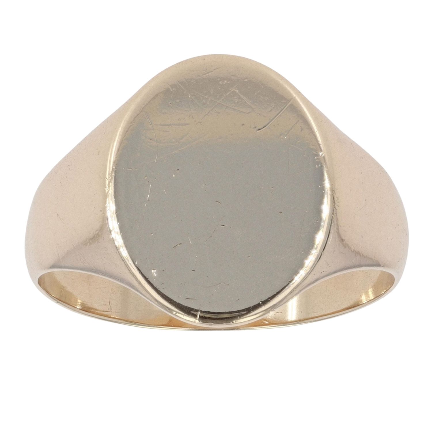 9ct Yellow Gold Plain Signet Ring RAMS818348370003 | Ramsdens Jewellery