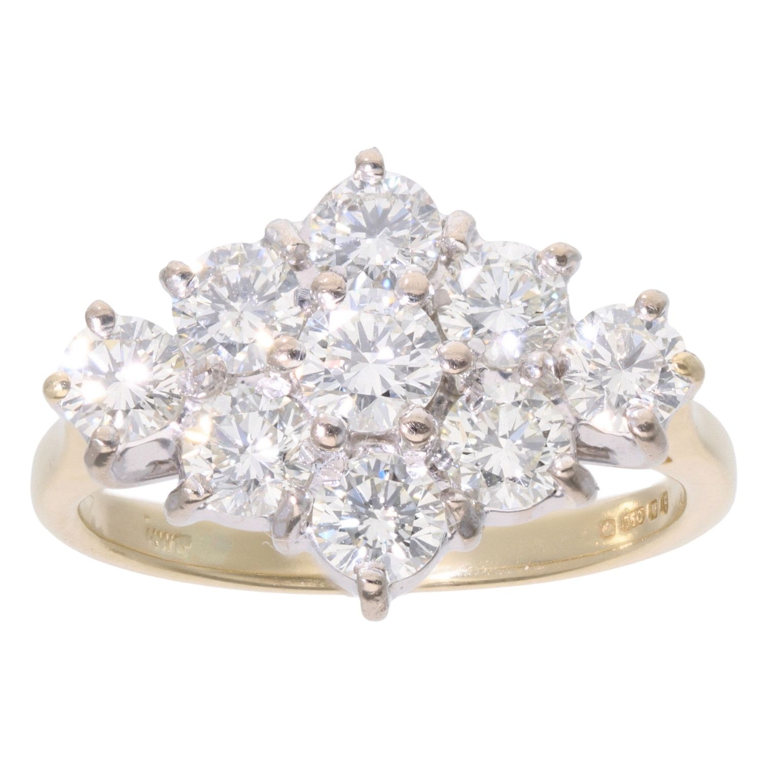18ct Yellow Gold 1.50ct Diamond Cluster Ring | Ramsdens Jewellery