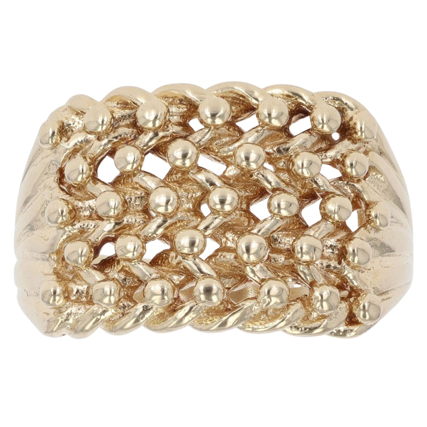 9ct Yellow Gold Five Row Keeper Ring RAMS981360156002 | Ramsdens Jewellery