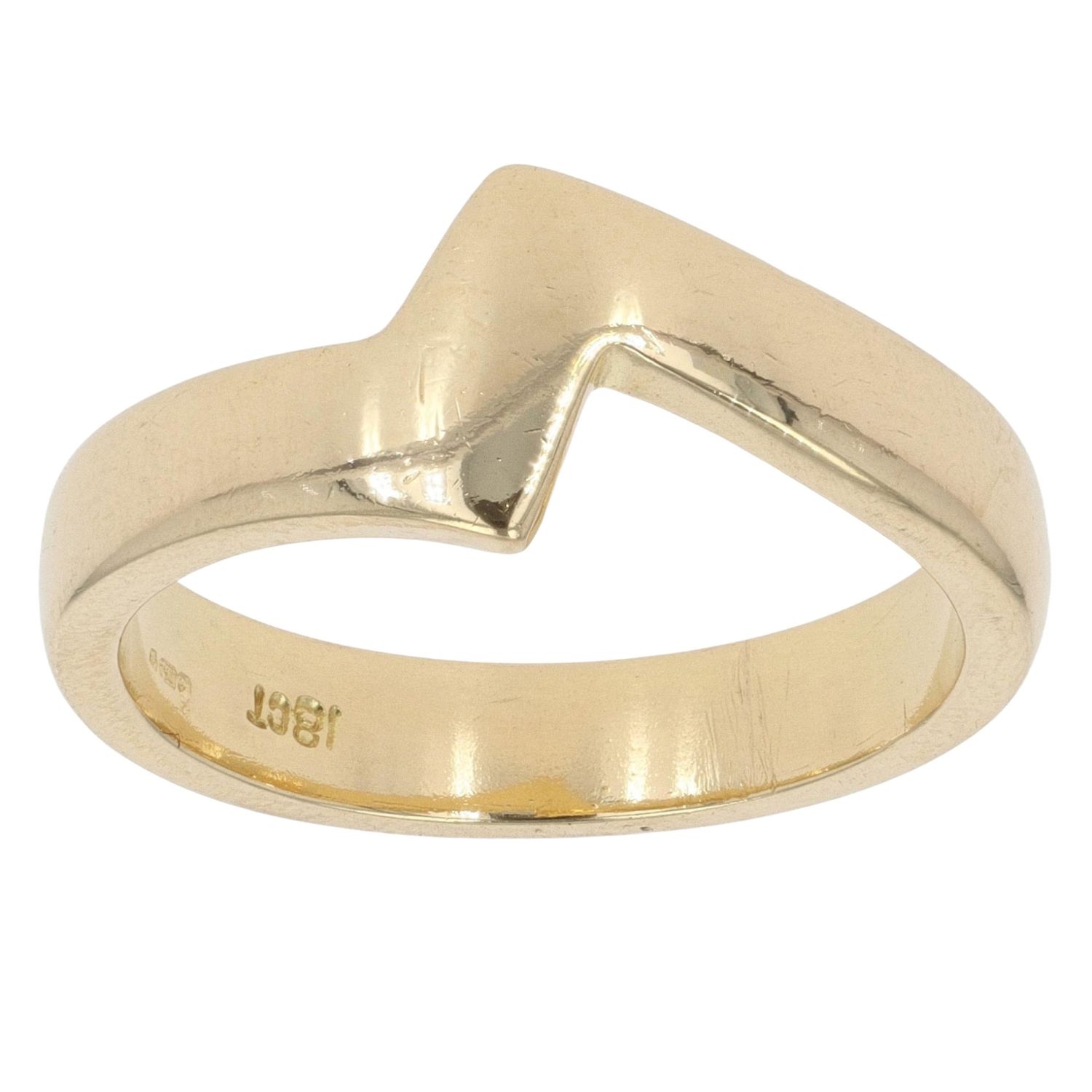 18ct Yellow Gold Zig Zag Ring RAMS214100369708 | Ramsdens Jewellery