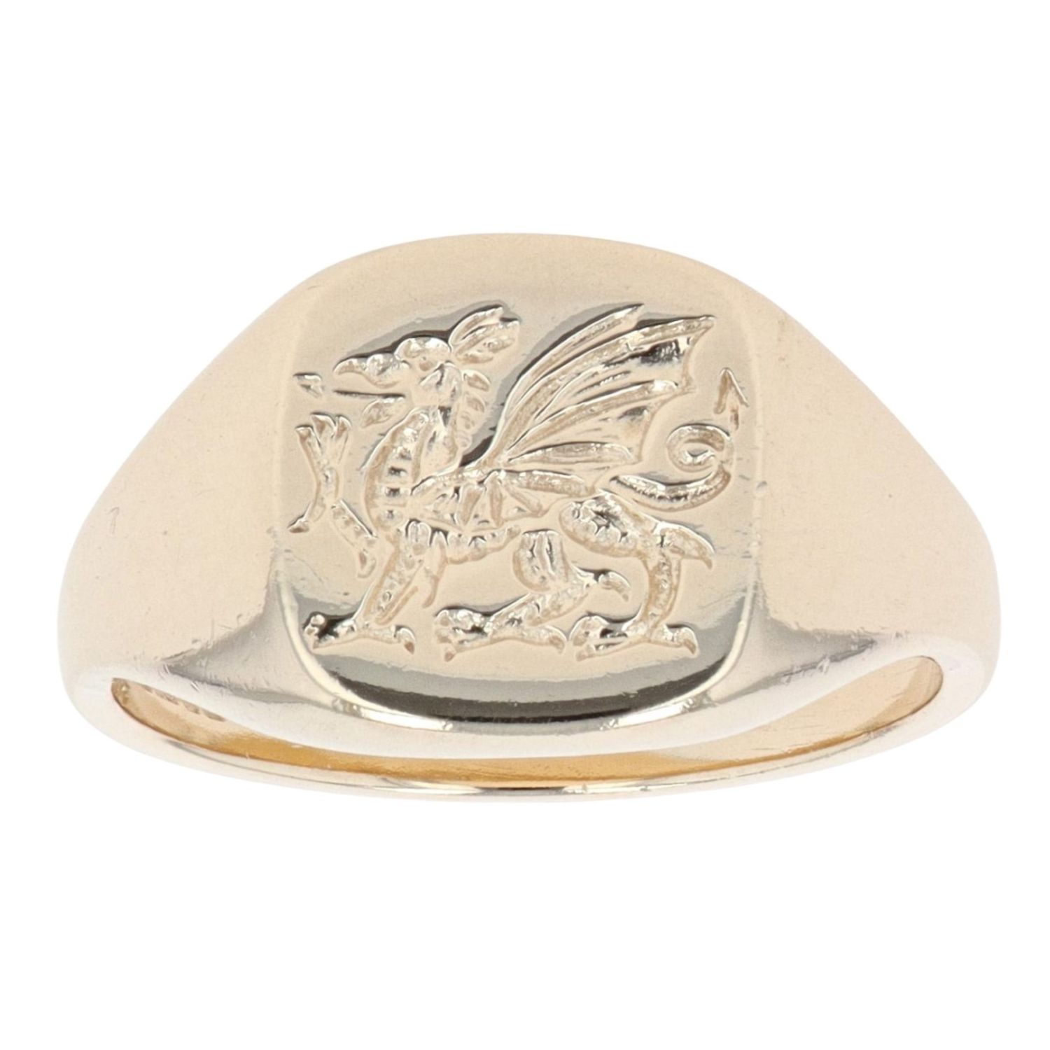 9ct Yellow Gold Welsh Dragon Signet Ring RAMS946350969007 | Ramsdens ...