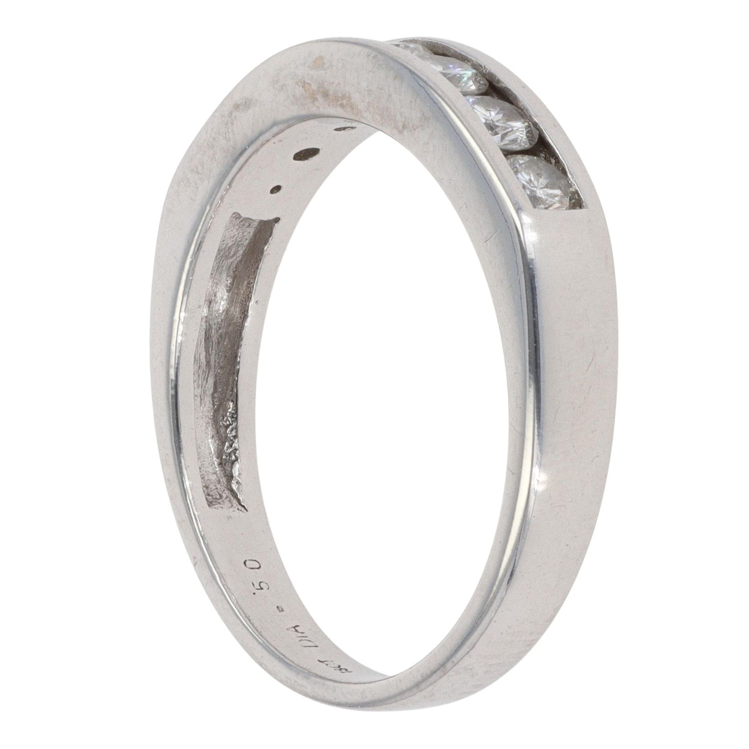 18ct White Gold 0.50ct Brilliant Cut Diamond Half Eternity Ring RAMS671355459004 | Ramsdens ...