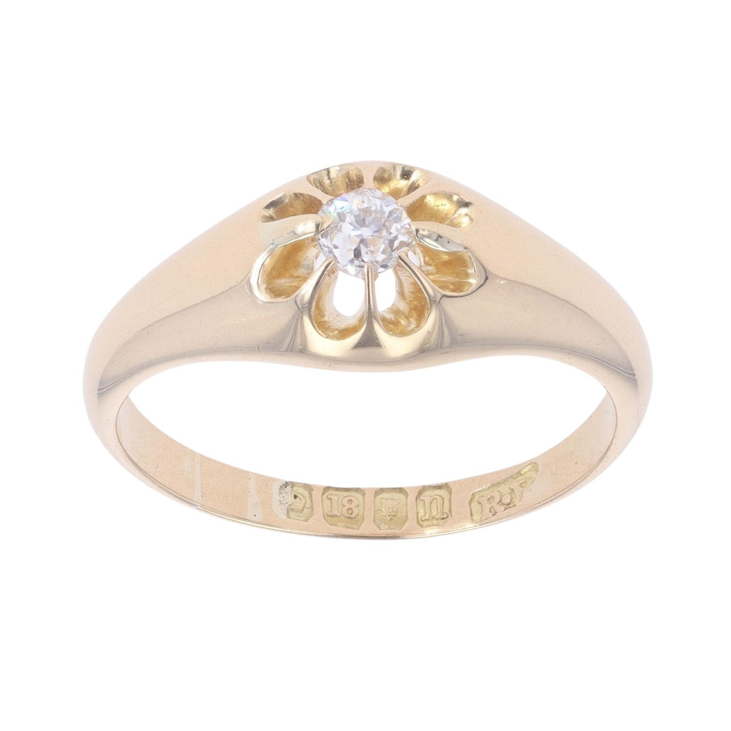 18ct Yellow Gold 0.20ct Diamond Signet Ring RAMS716331273013 | Ramsdens ...