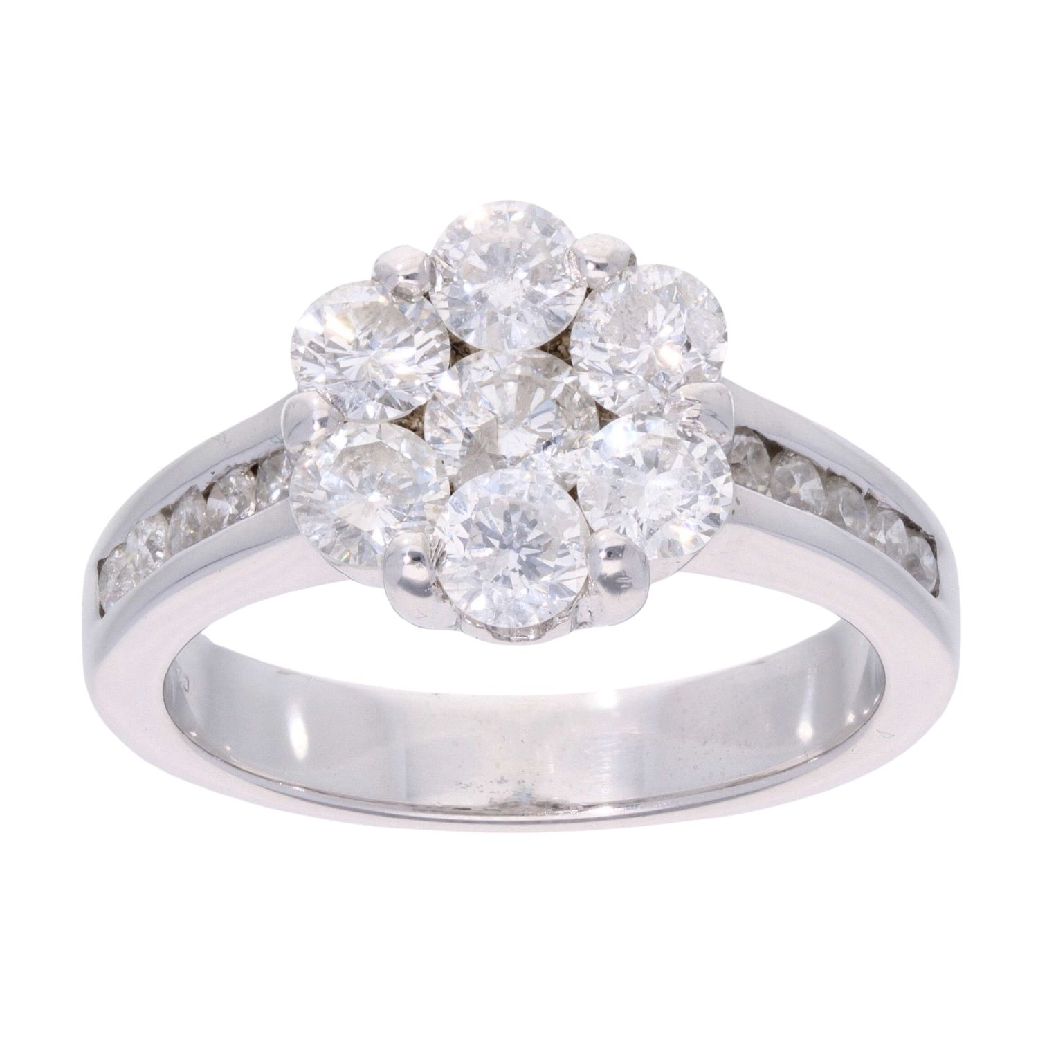 18ct White Gold 1.50ct Diamond Cluster Ring RAMS961292626004 | Ramsdens Jewellery