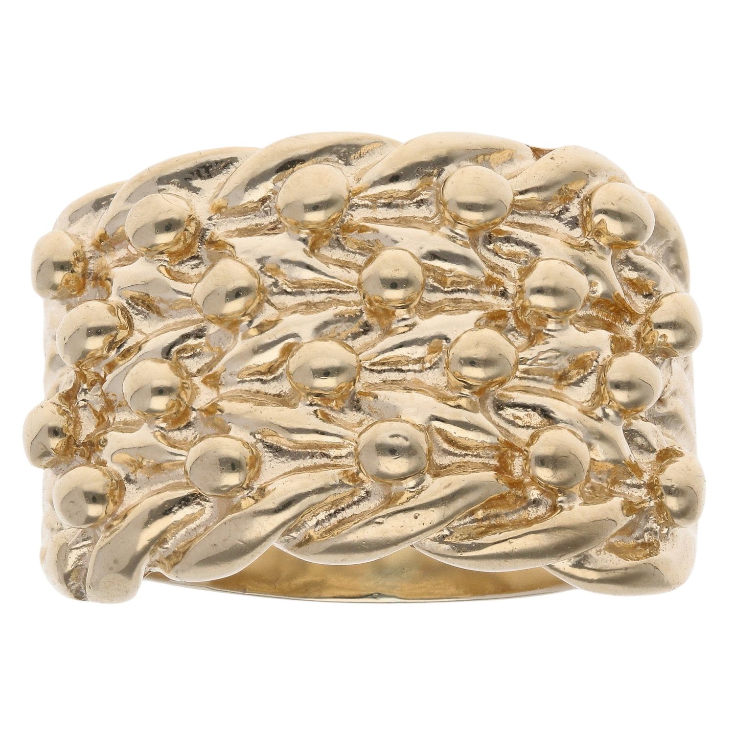 9ct Yellow Gold Four Row Keeper Ring RAMS918364792001 | Ramsdens Jewellery
