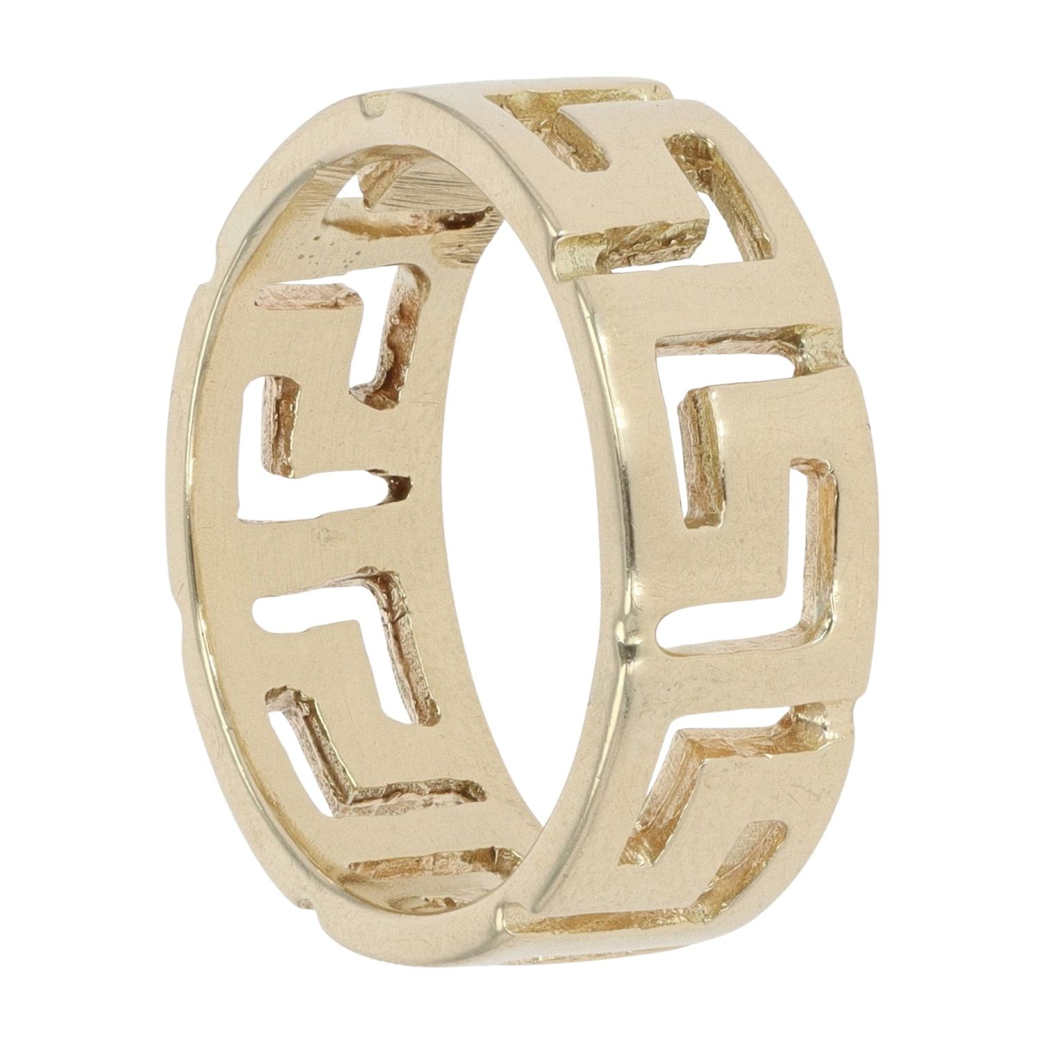 14ct Yellow Gold Greek Key Ring RAMS123350510001 | Ramsdens Jewellery