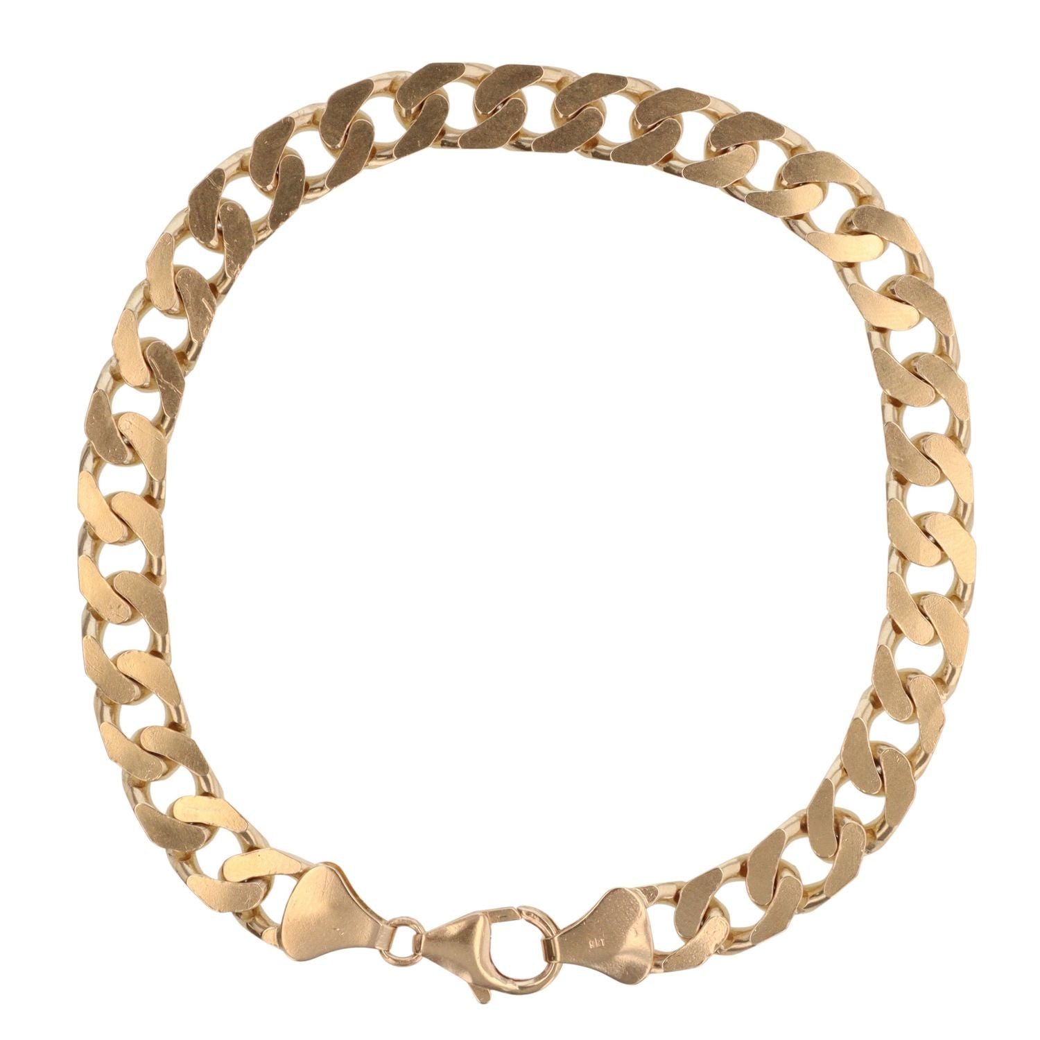 9ct Yellow Gold Square Curb Bracelet 8.5" RAMS672381654003 | Ramsdens ...