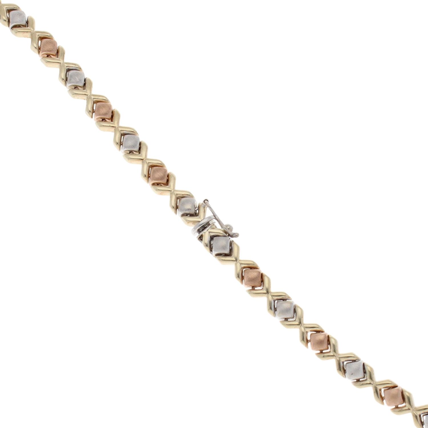 9ct Yellow White And Rose Gold Cross Collarette 16" RAMS699299029001 ...