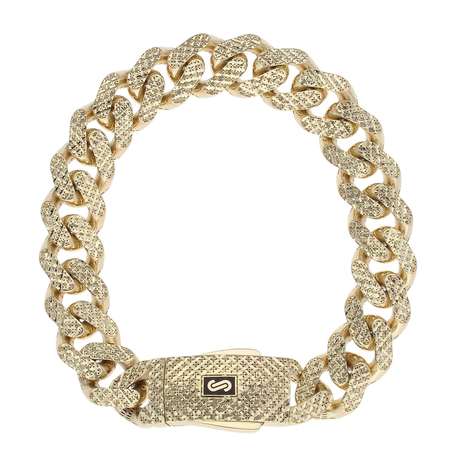 14ct Yellow Gold Monaco Curb Classic Flex, Flex Lock Bracelet 8.5 ...