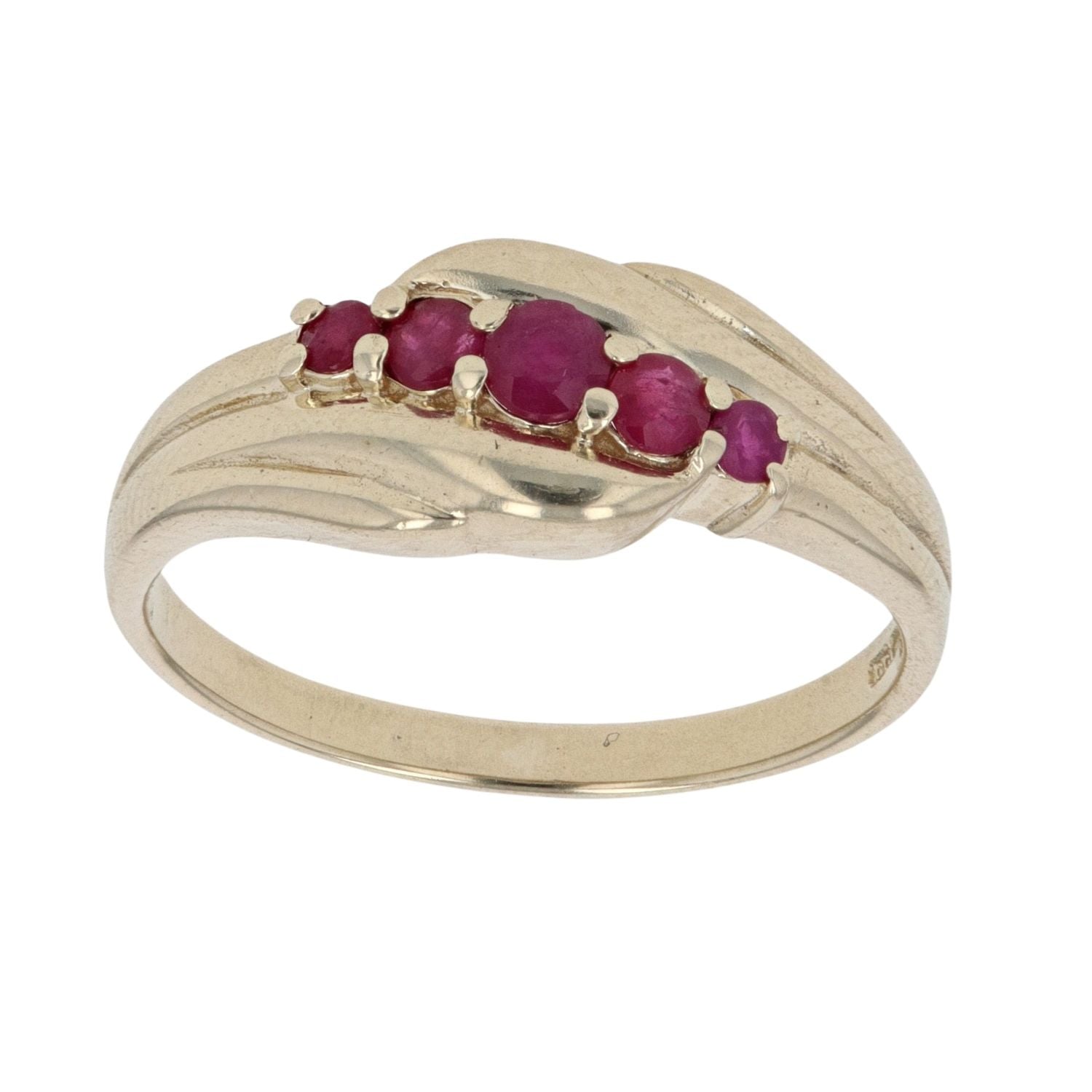 9ct Yellow Gold Ruby Wave Ring | Ramsdens Jewellery