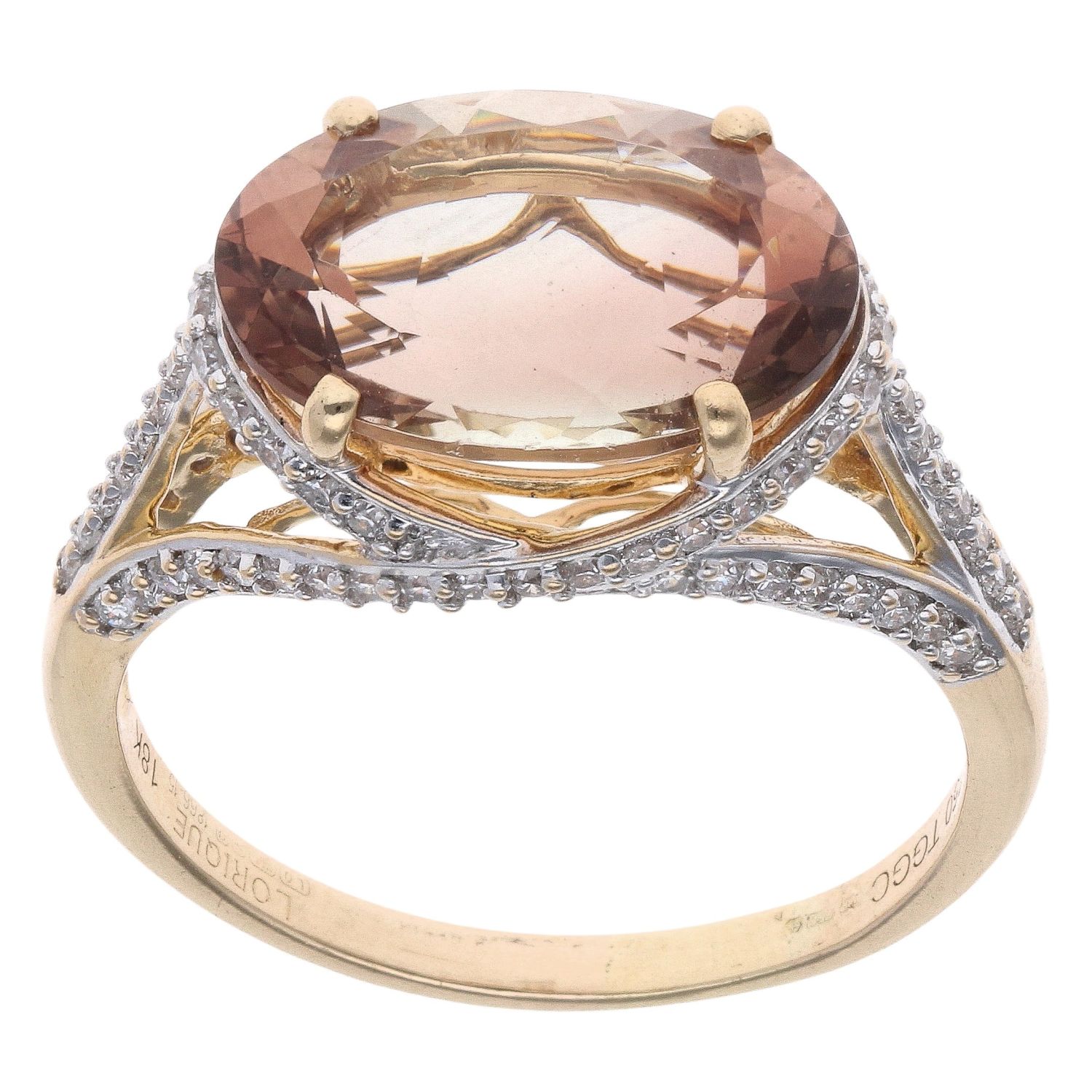 18ct Yellow Gold 0.30ct Diamond And Scapolite Ring RAMS947329004012 ...