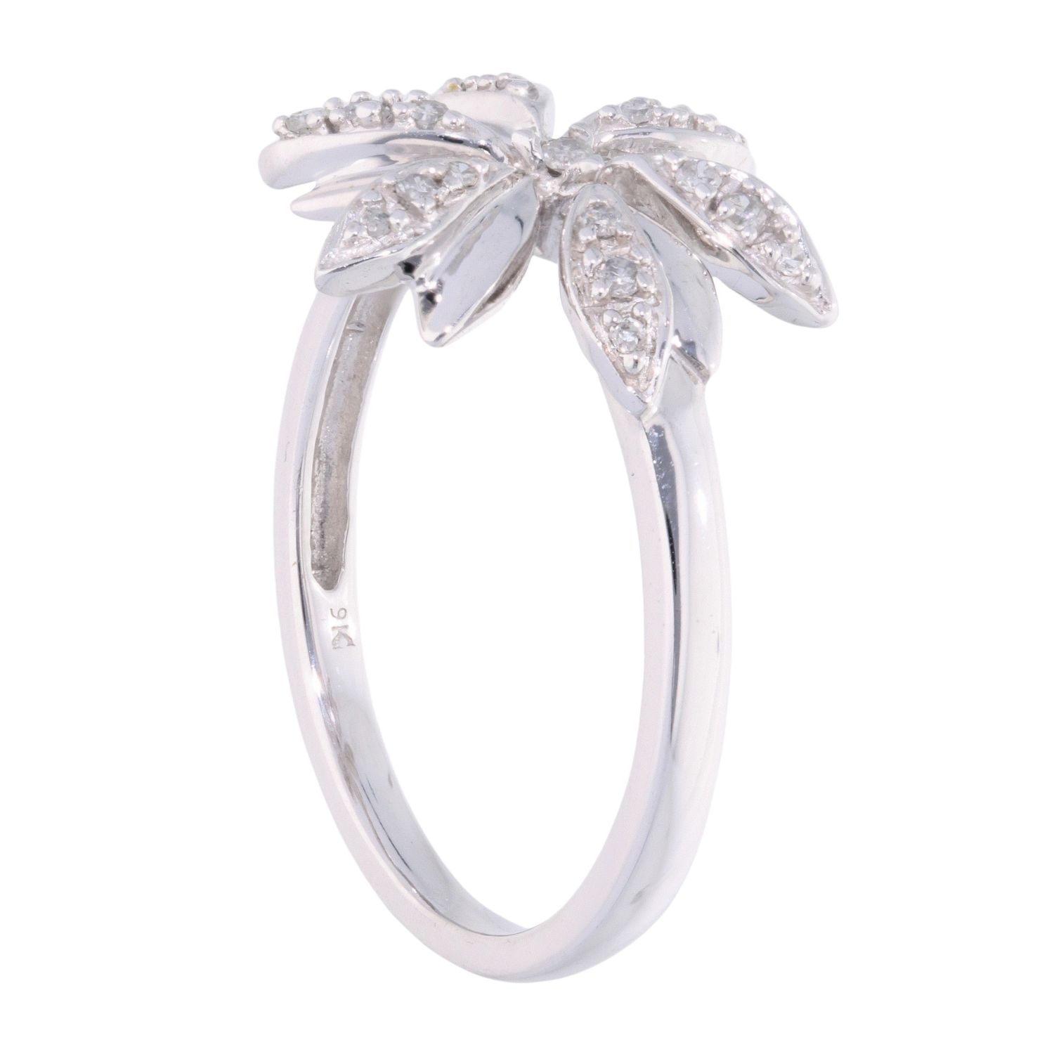 9ct White Gold Diamond Flower Ring | Ramsdens Jewellery
