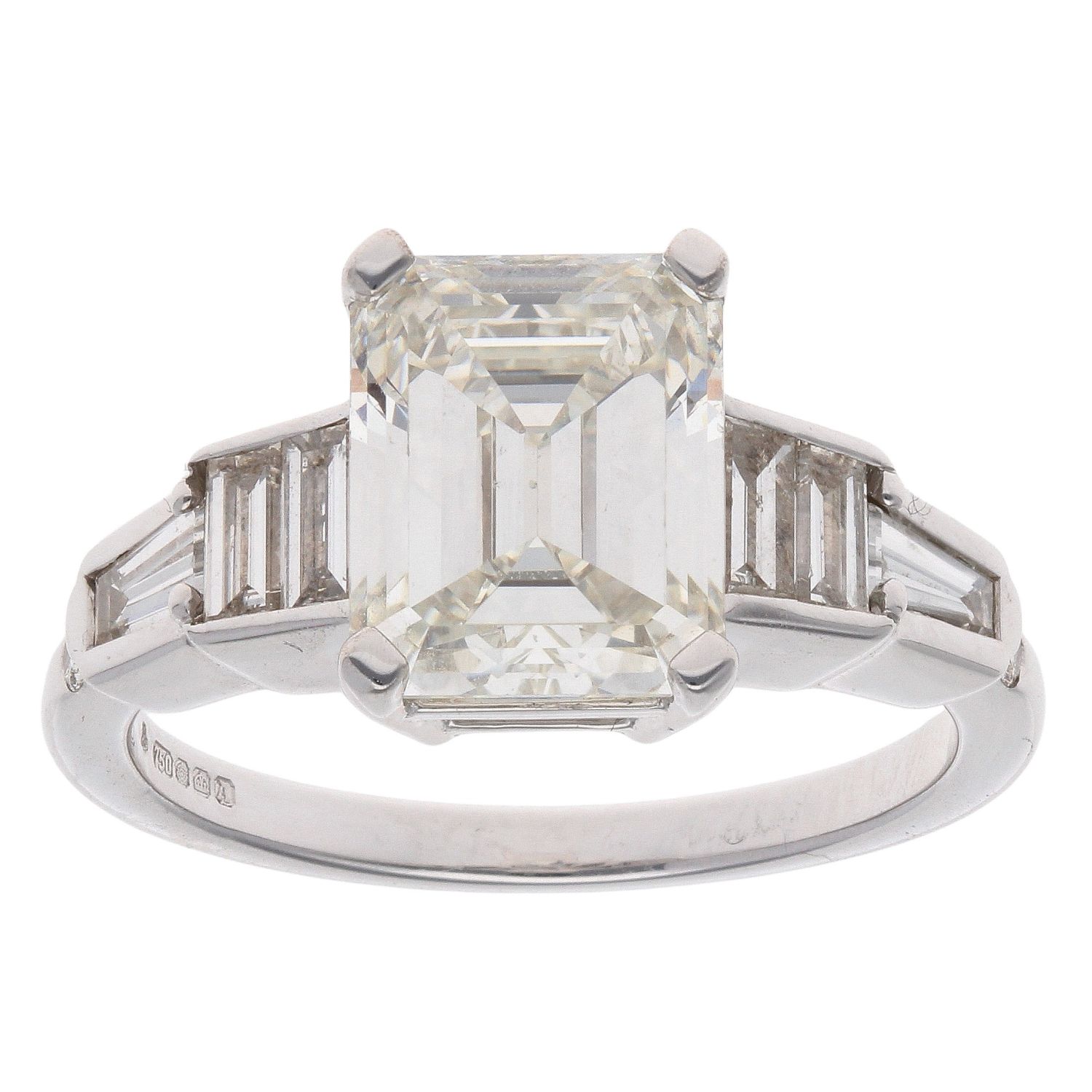 18ct White Gold 3.75ct Diamond Solitaire Ring RAMS686332681005 ...