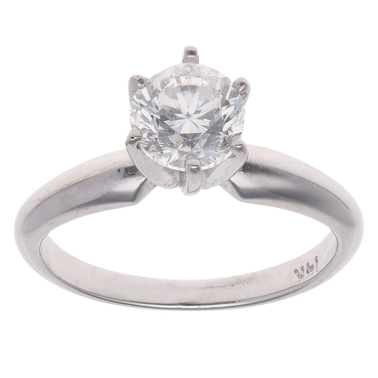 14ct White Gold 0.95ct Brilliant Cut Diamond Solitaire Ring RAMS662333512004 | Ramsdens Jewellery