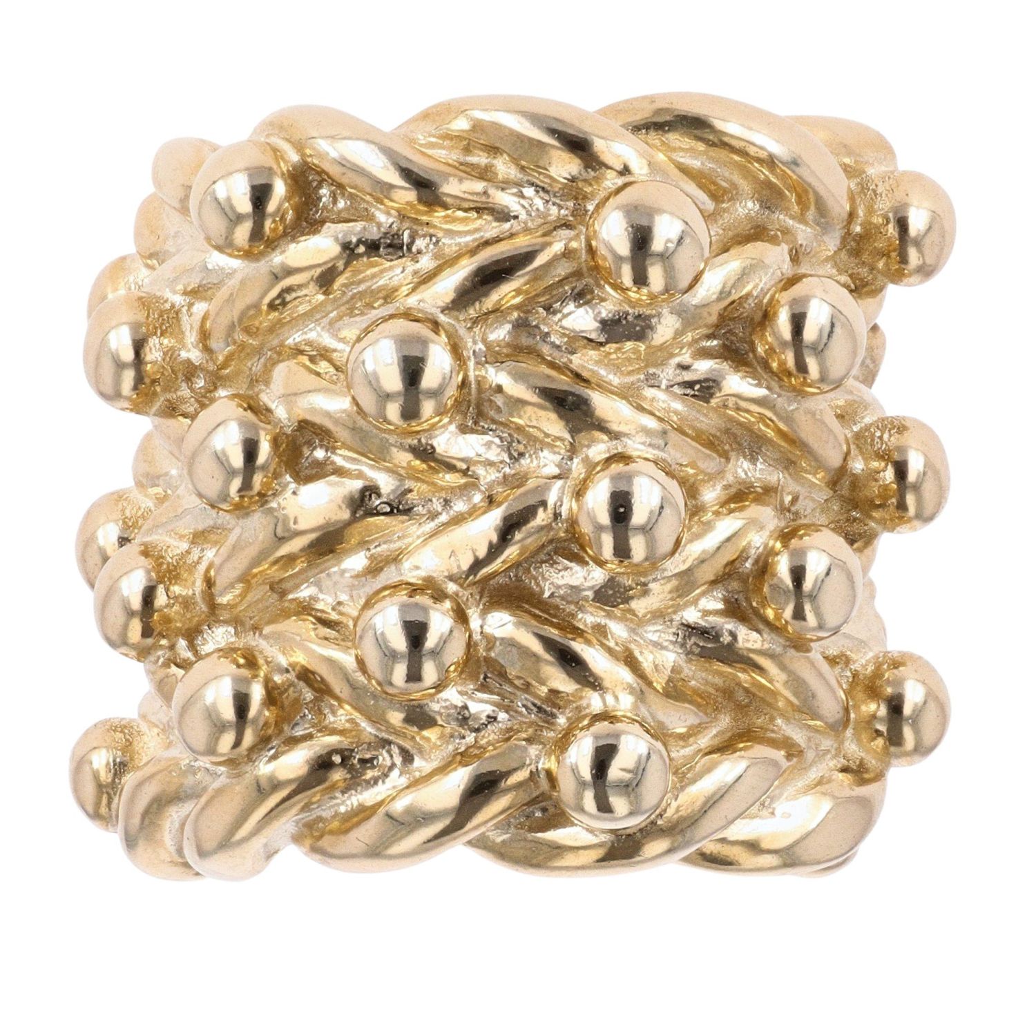 9ct Yellow Gold Four Row Keeper Ring RAMS4430000081-Z+5 | Ramsdens ...