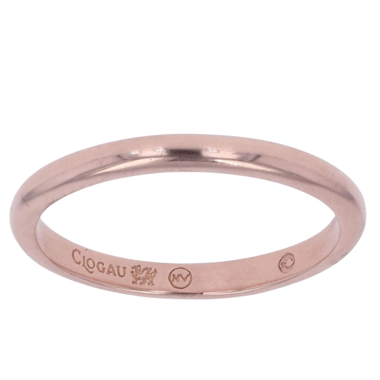 9ct Rose Gold Cariad Plain 2mm Clogau Wedding Band RAMS749374282022 ...