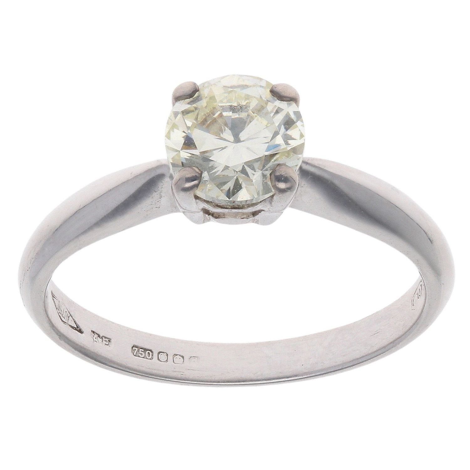 18ct White Gold 0.80ct Brilliant Cut Diamond Solitaire Ring RAMS186259379006 | Ramsdens Jewellery