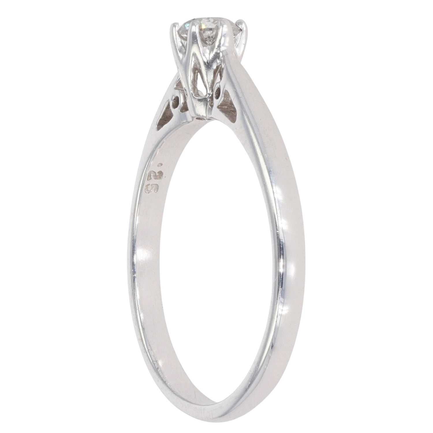 9ct White Gold 0.25ct Diamond Solitaire Ring RAMS981340418004 ...