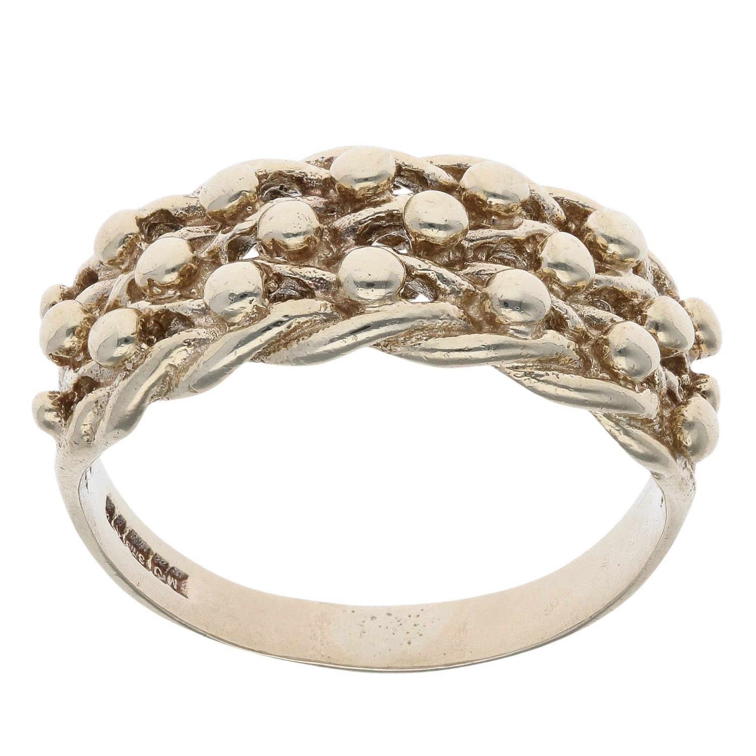 9ct Yellow Gold Three Row Keeper Ring RAMS945329831009 | Ramsdens Jewellery