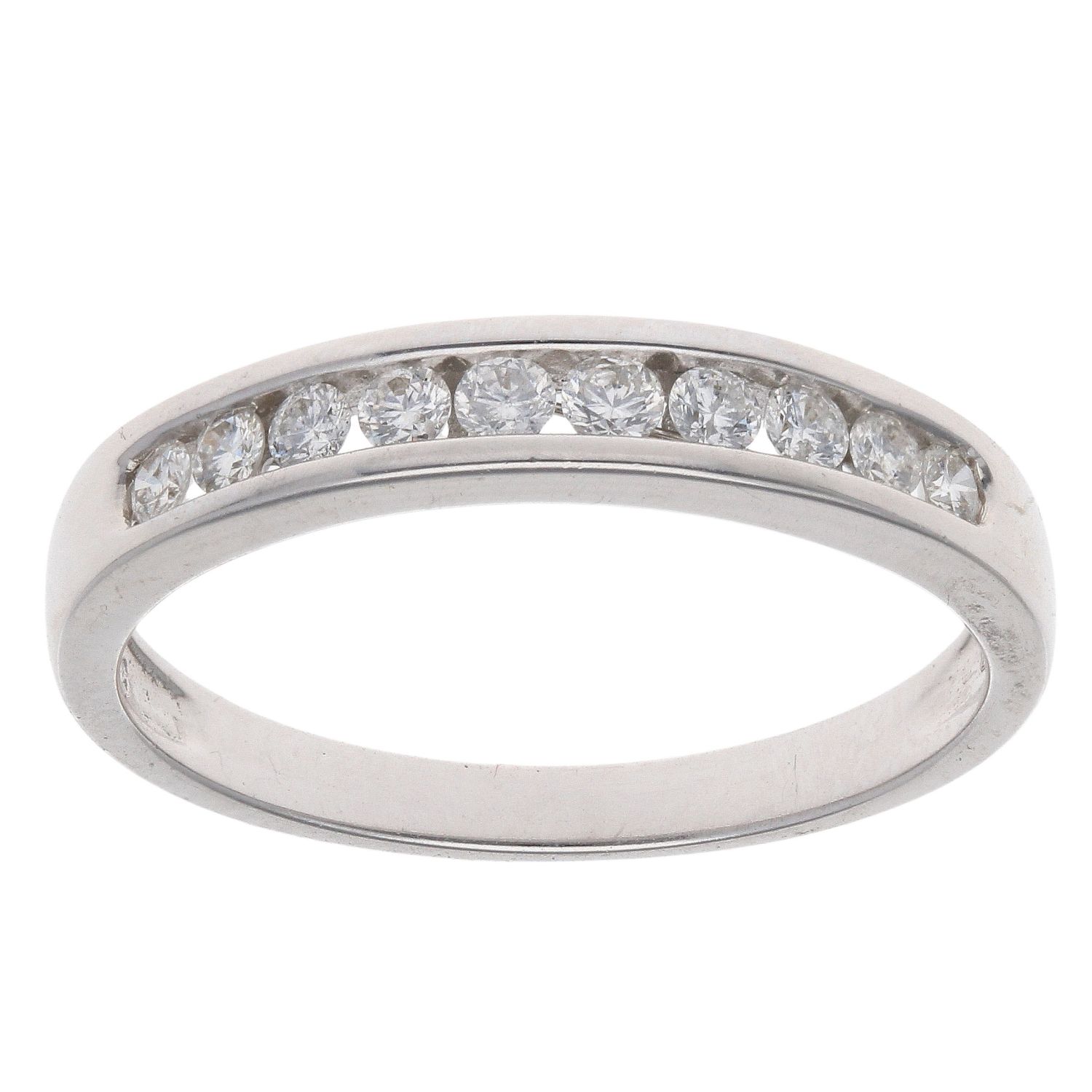 18ct White Gold 0.33ct Brilliant Cut Diamond Half Eternity Ring ...