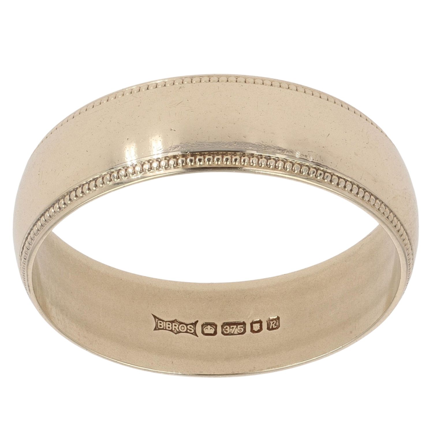 9ct Yellow Gold Milgrain Wedding Band 6.8mm RAMS947349782017 | Ramsdens ...