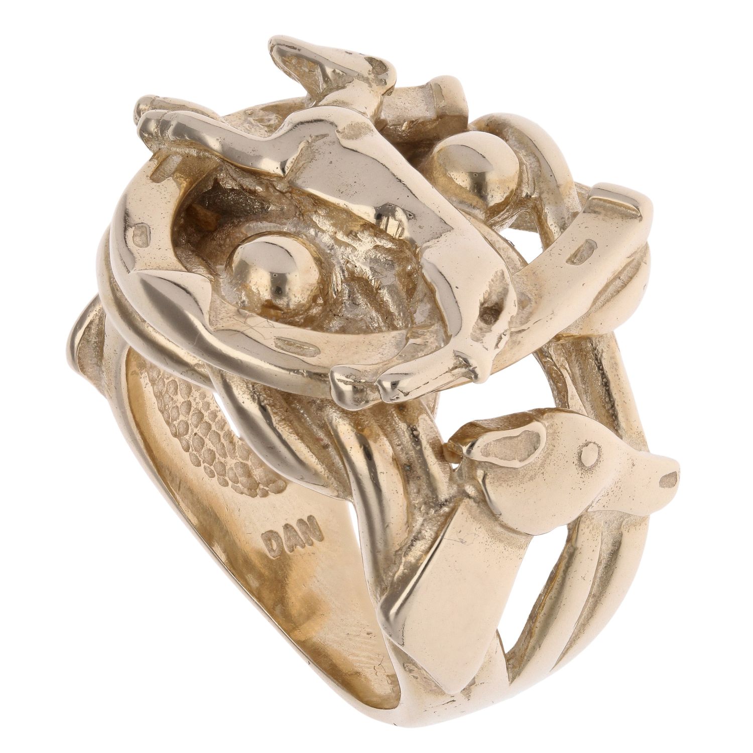 9ct Yellow Gold Greyhound Horseshoe Ring RAMS3410000010-Z | Ramsdens ...