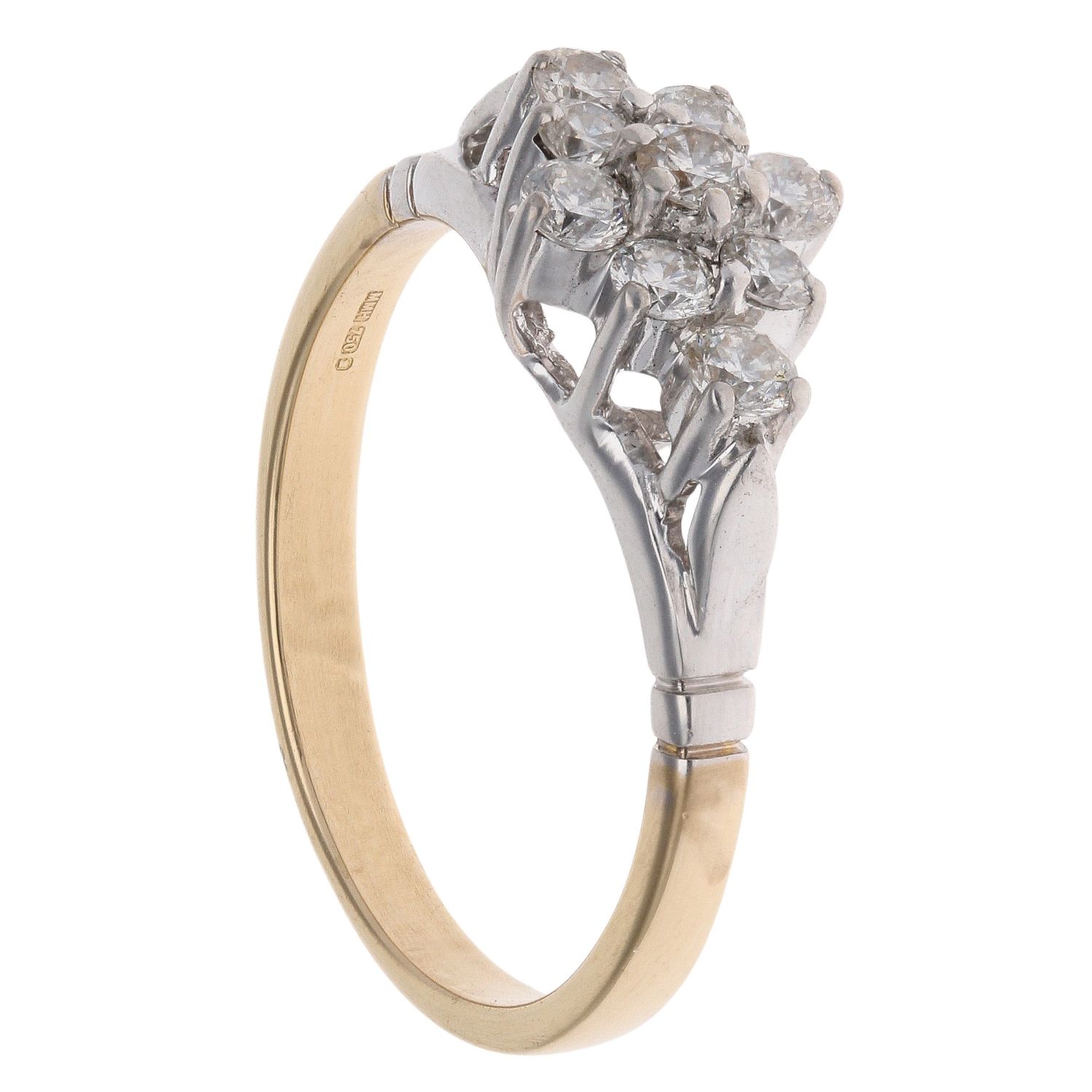 18ct Yellow Gold 0.50ct Brilliant Cut Diamond Cluster Ring RAMS944357598042 | Ramsdens Jewellery