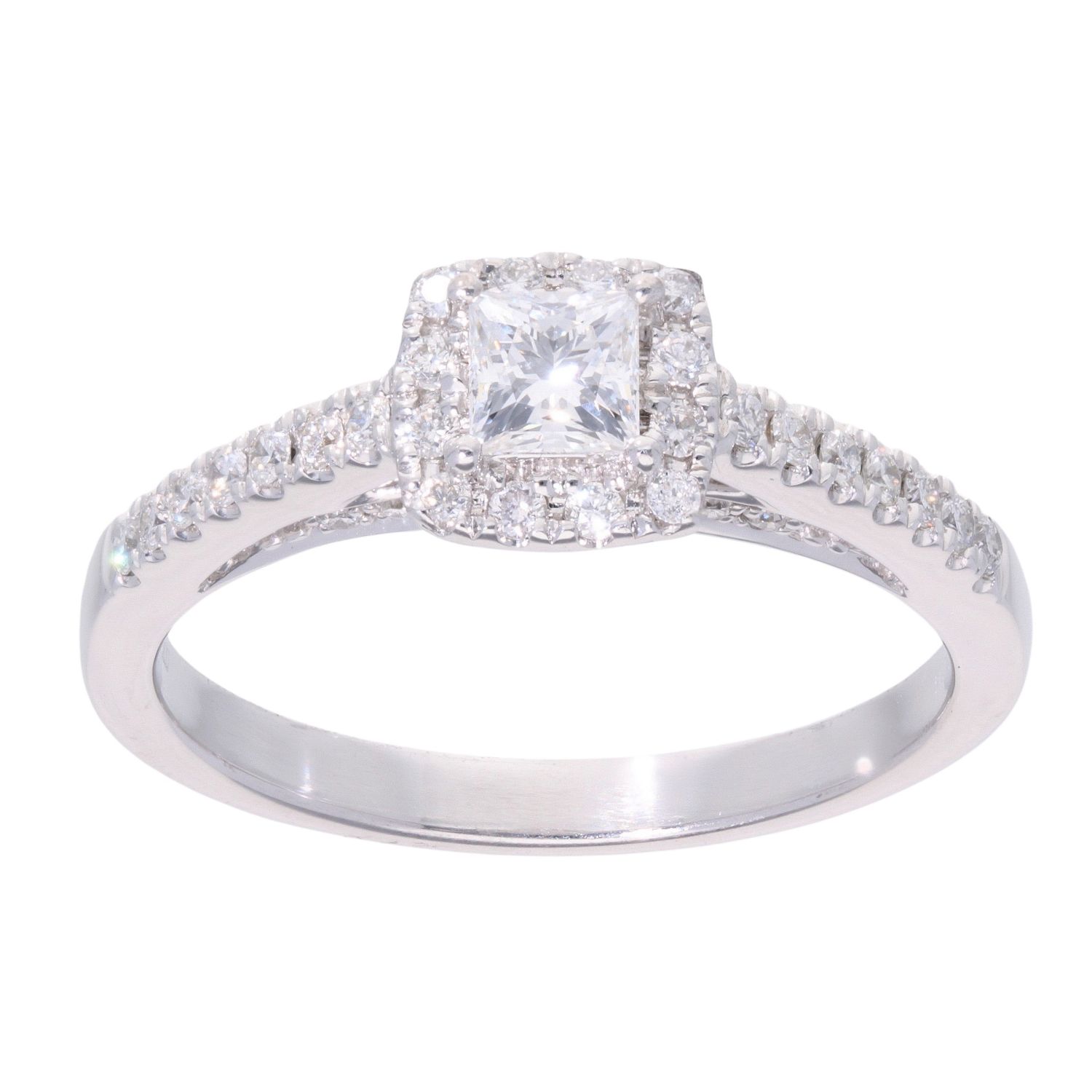 18ct White Gold 0.67ct Diamond Cluster Ring | Ramsdens Jewellery