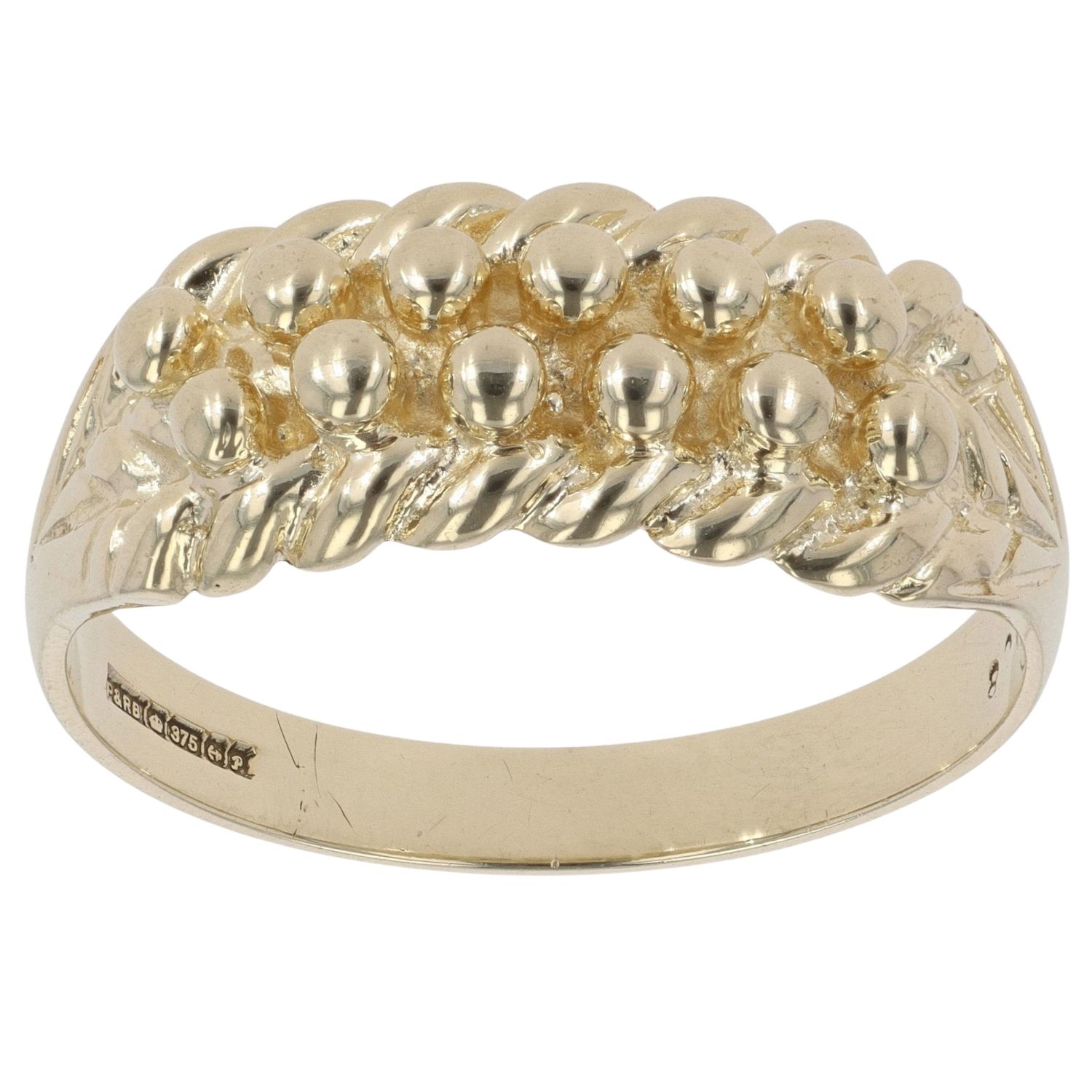 9ct Yellow Gold Two Row Keeper Ring RAMS716363634008 | Ramsdens Jewellery