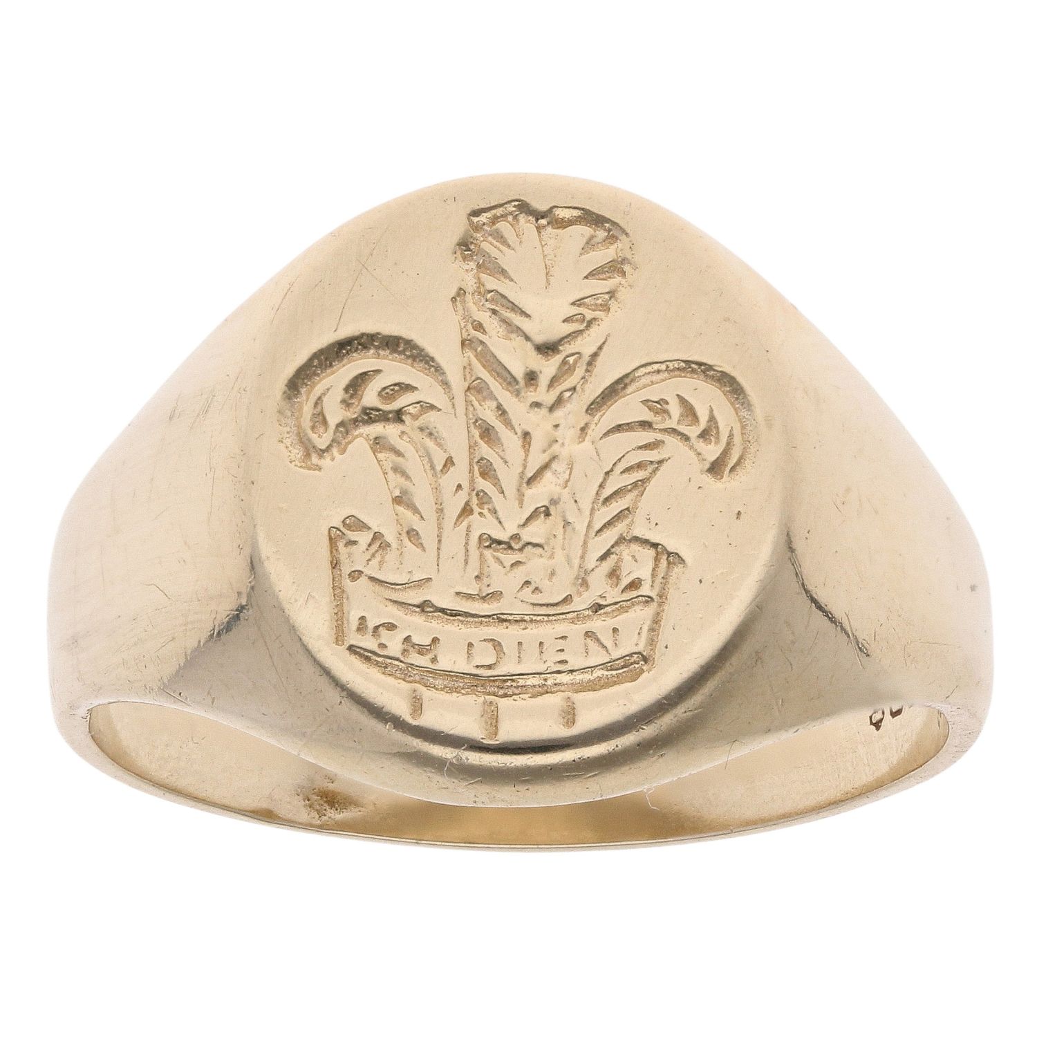 9ct Yellow Gold Welsh Feathers Signet Ring RAMS945359554006 | Ramsdens ...