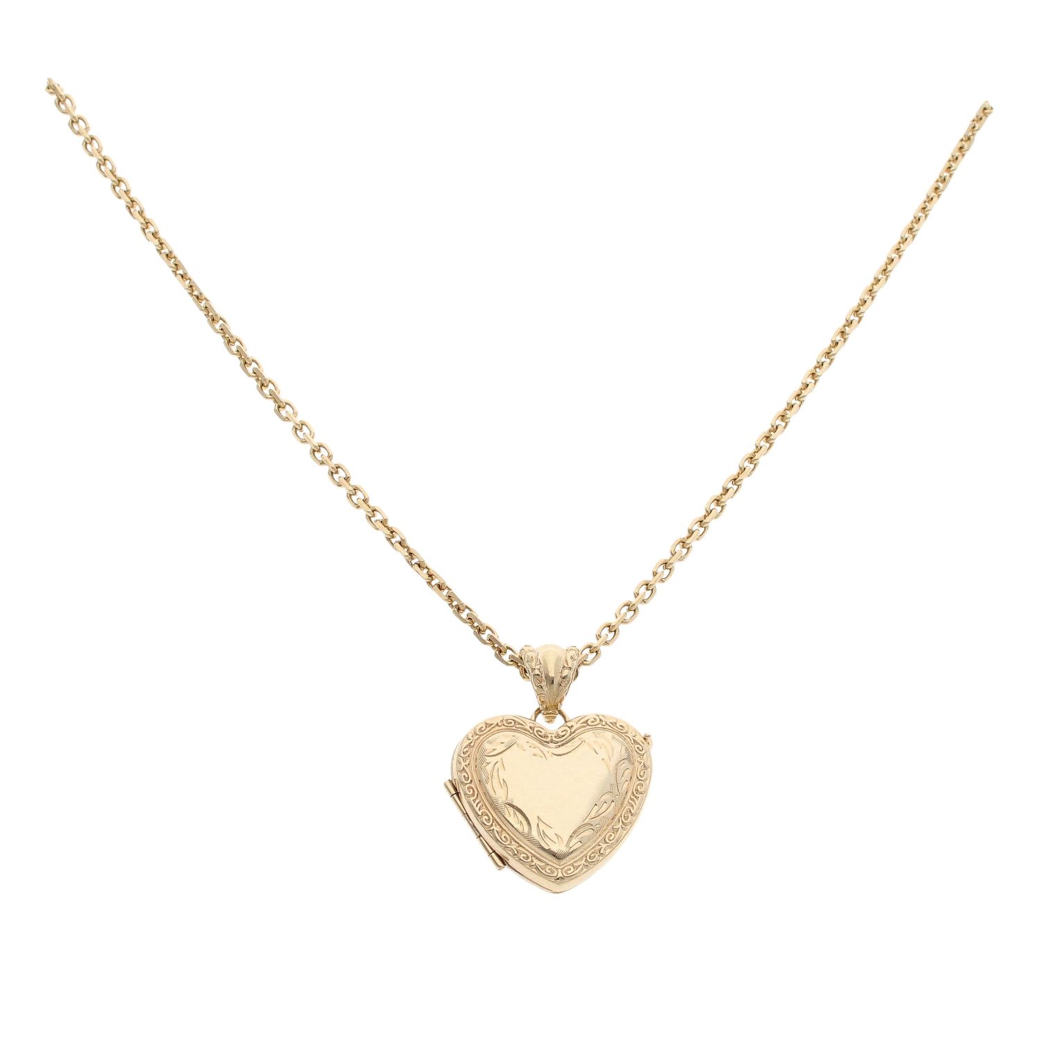 9ct Yellow Gold Heart Locket and Chain 24" RAMS747348340001 | Ramsdens ...