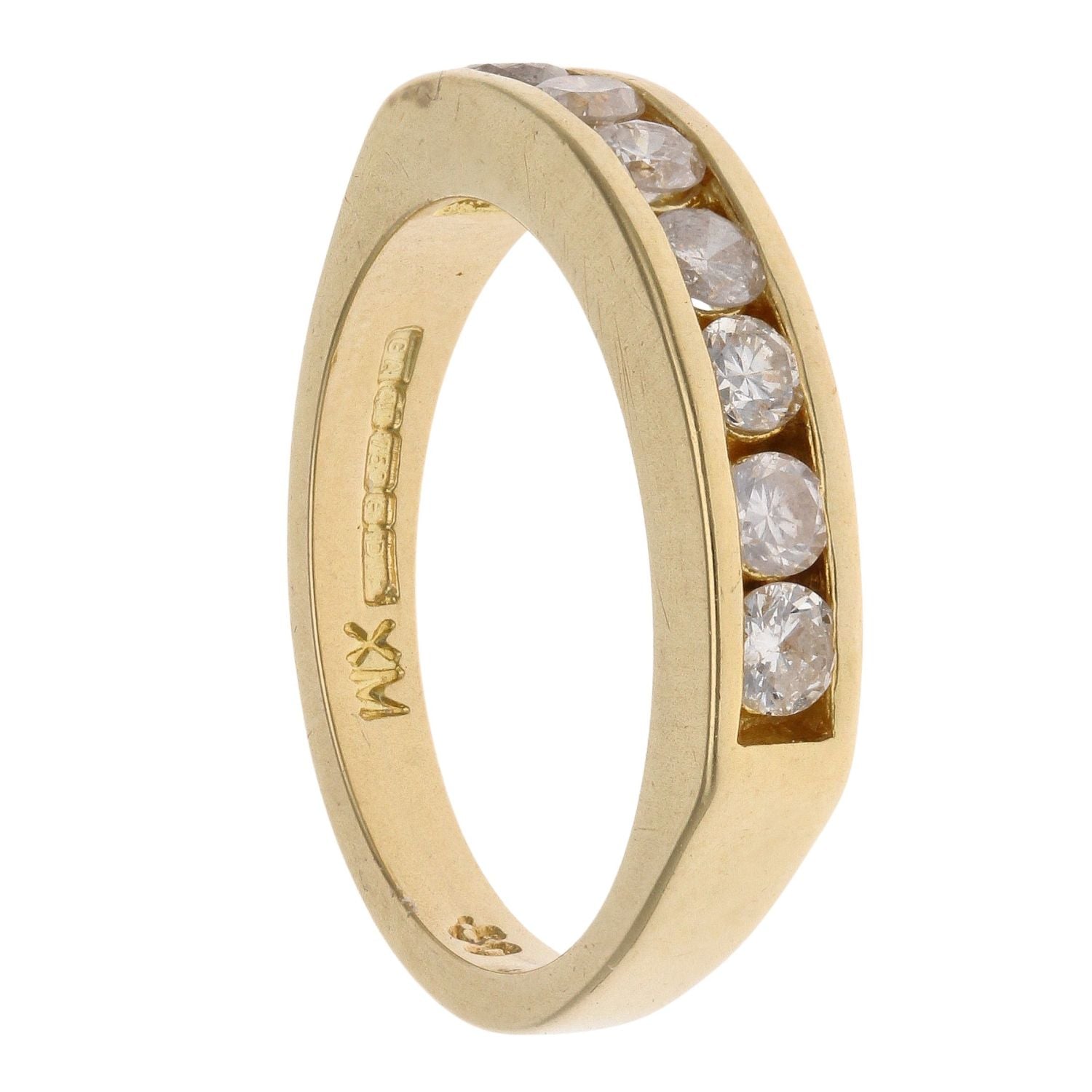 18ct Yellow Gold 0.50ct Brilliant Cut Diamond Half Eternity Ring ...
