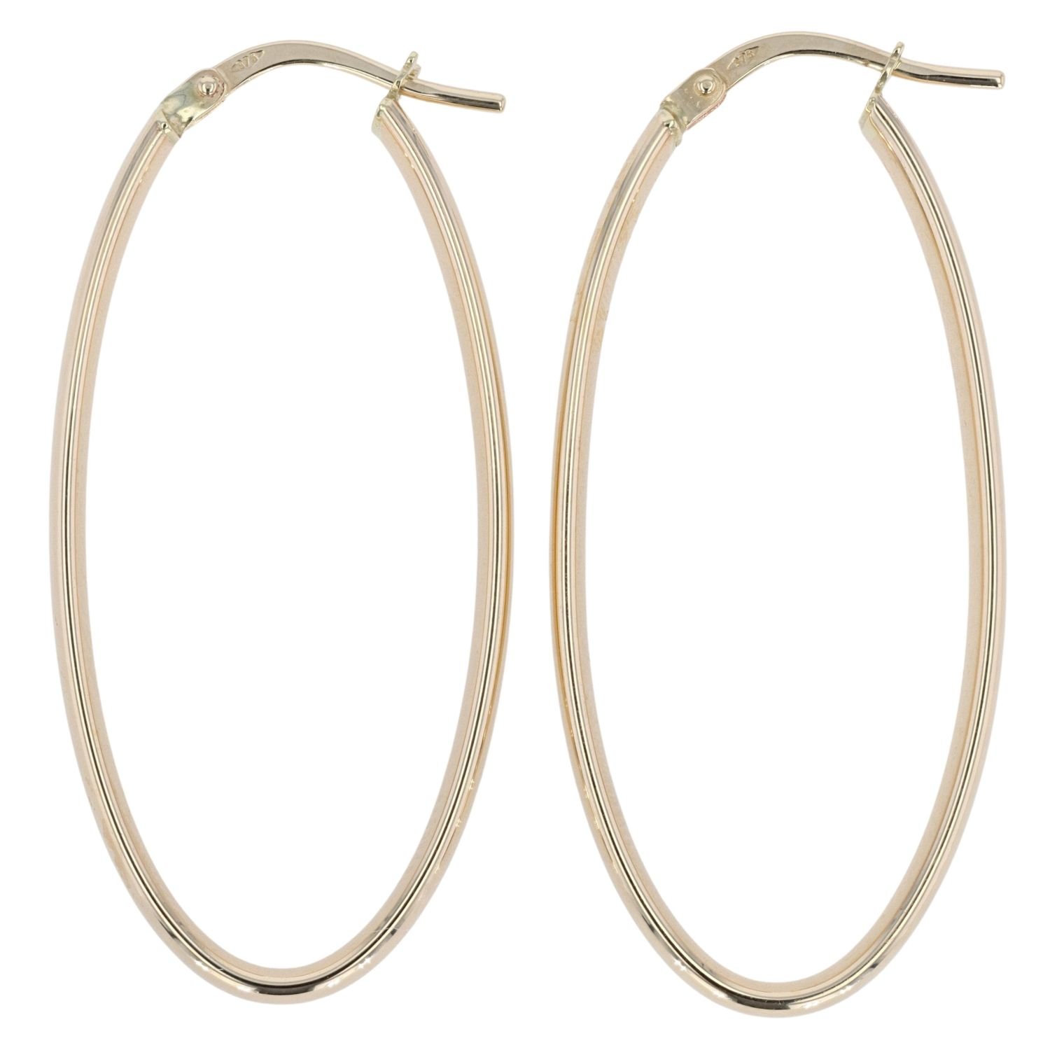 9ct gold oval hoop earrings store