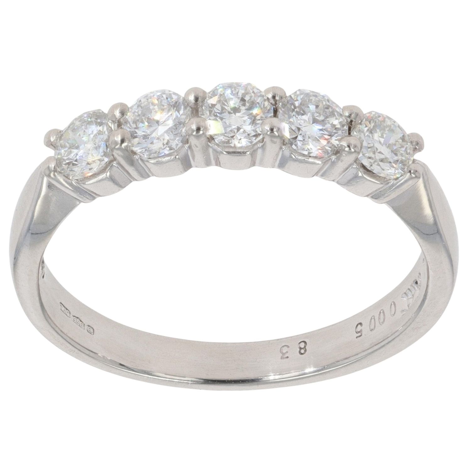 Platinum 0.80ct Brilliant Cut Diamond Five Stone Ring RAMS641360648004 | Ramsdens Jewellery