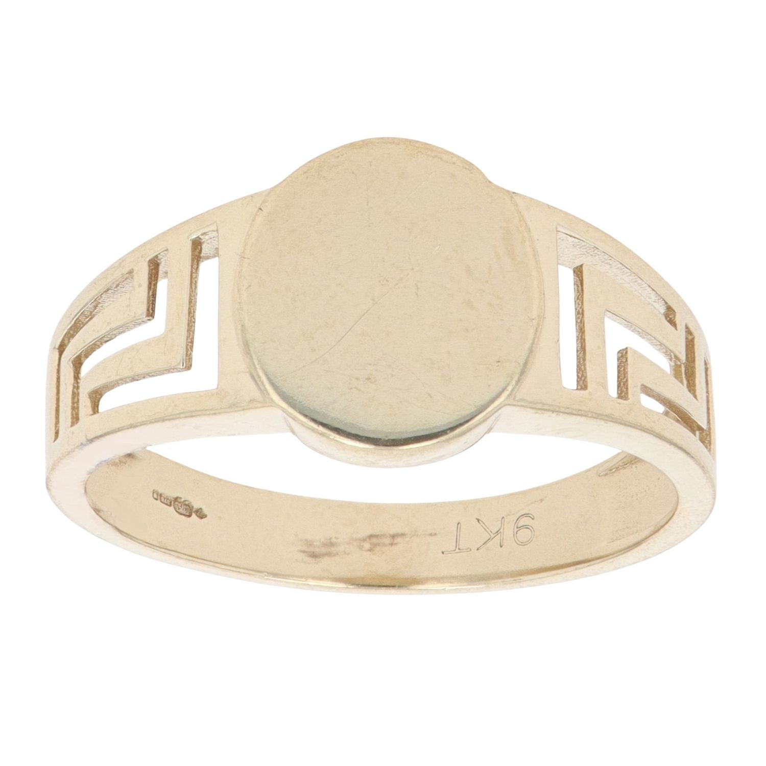 9ct Yellow Gold Greek Key Signet Ring RAMS110354193007 | Ramsdens Jewellery