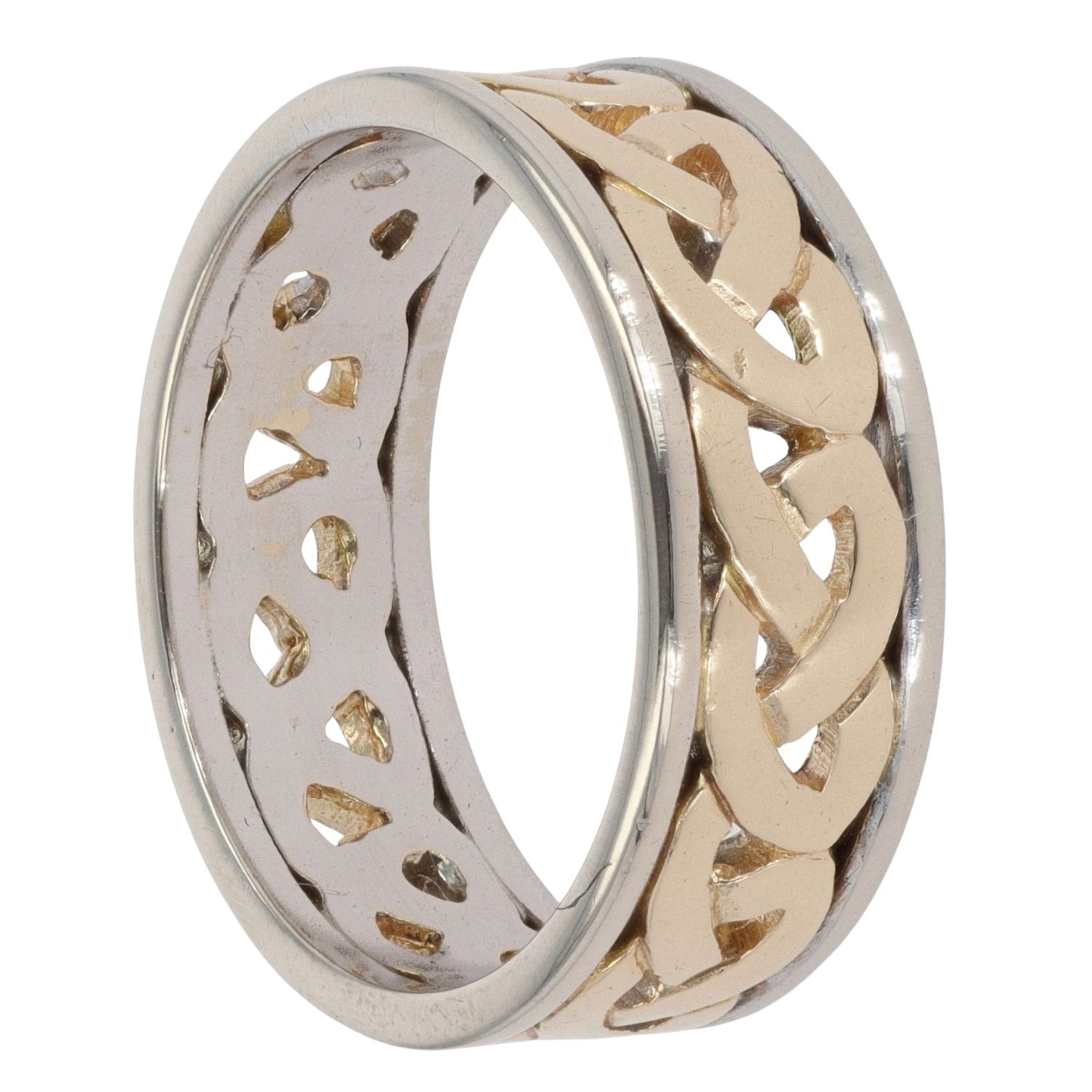 14ct Yellow and White Gold Celtic Ring RAMS743346535001 | Ramsdens ...