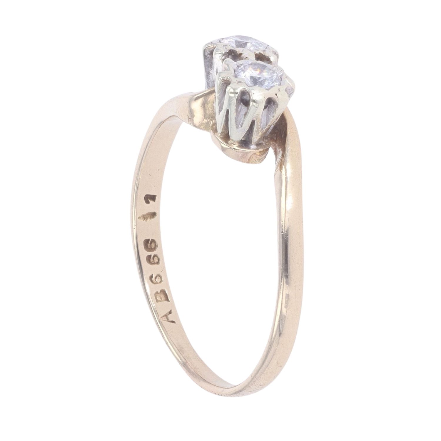 9ct Yellow Gold 0.20ct Diamond Two Stone Ring RAMS673329663015 ...