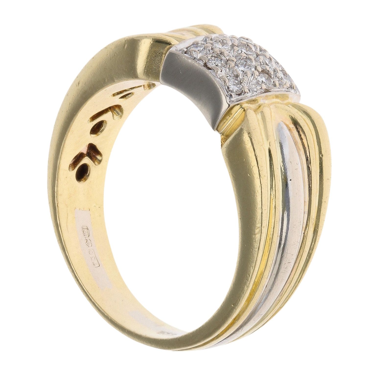 18ct Yellow And White Gold 0.20ct Diamond Signet Ring | Ramsdens Jewellery