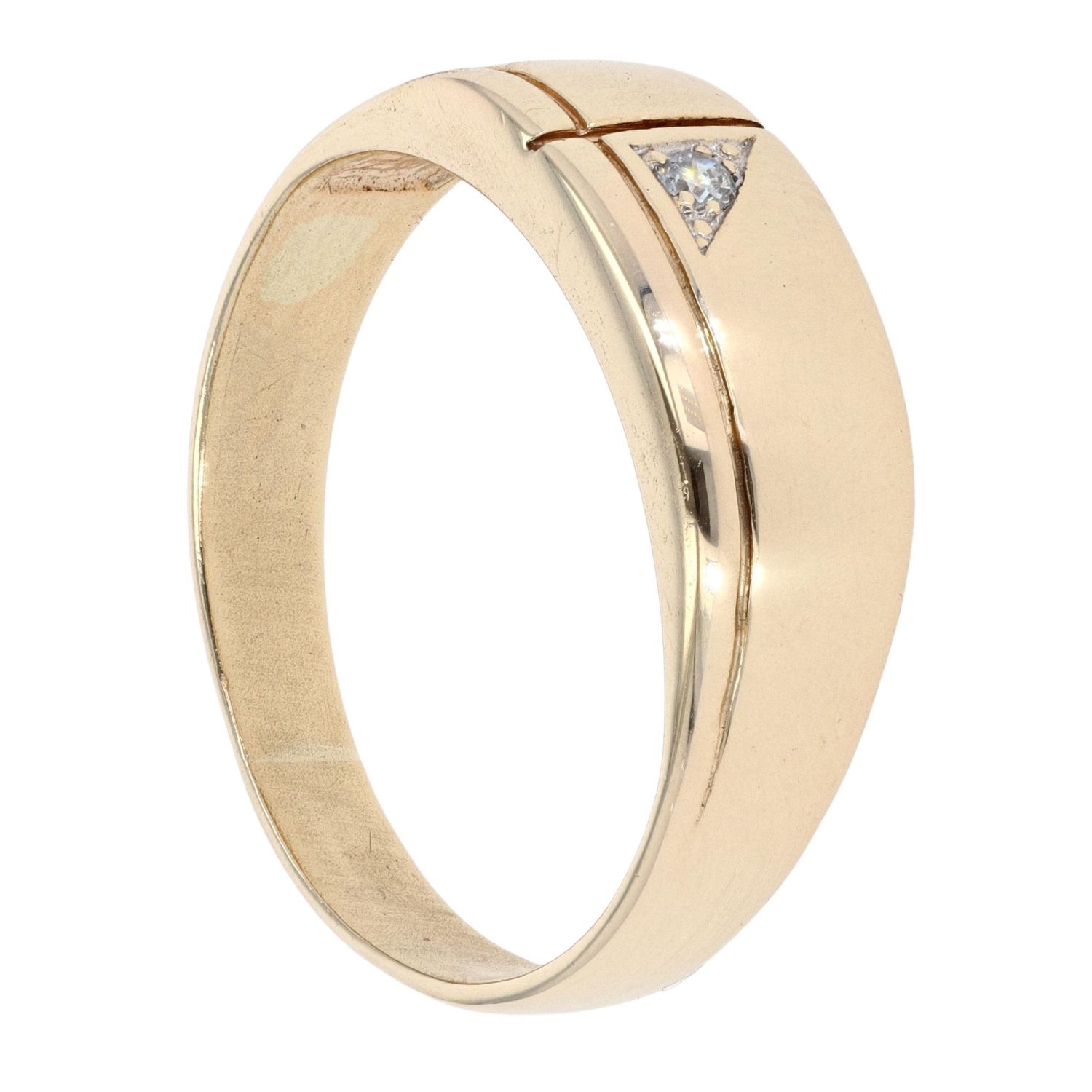 9ct Yellow Gold Diamond Signet Ring | Ramsdens Jewellery